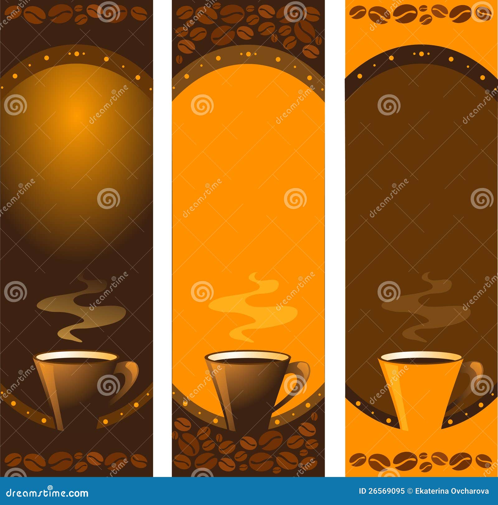 Collection of Three Vertical Coffee Banners Stock Vector - Illustration ...