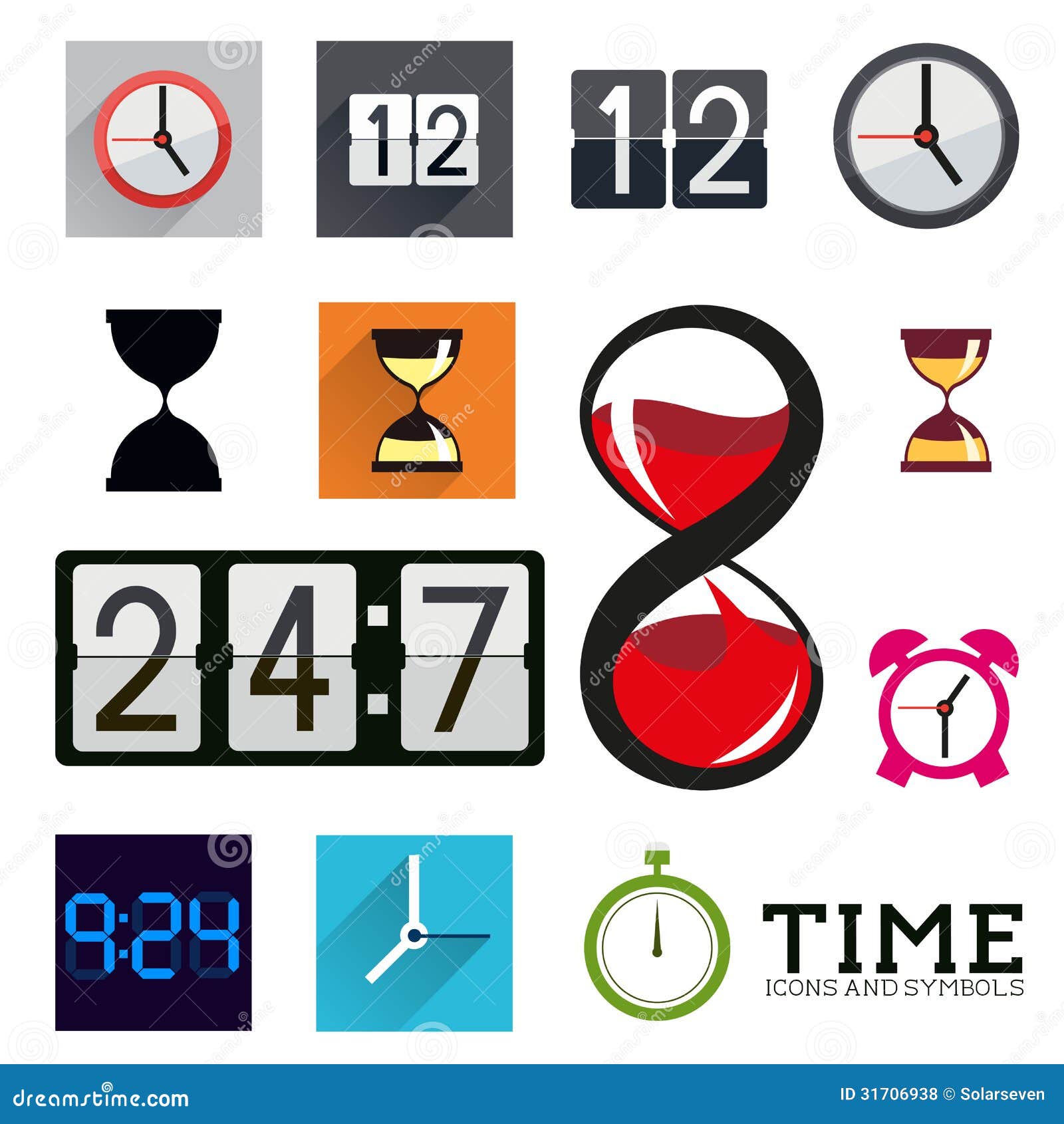Collection of Time Icons stock vector. Illustration of information ...