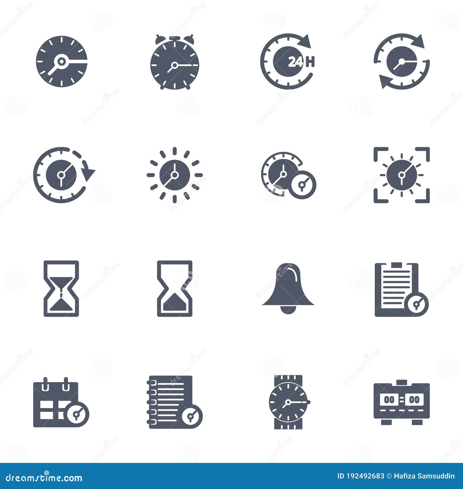 Collection of Time Icons. Vector Illustration Decorative Design Stock ...
