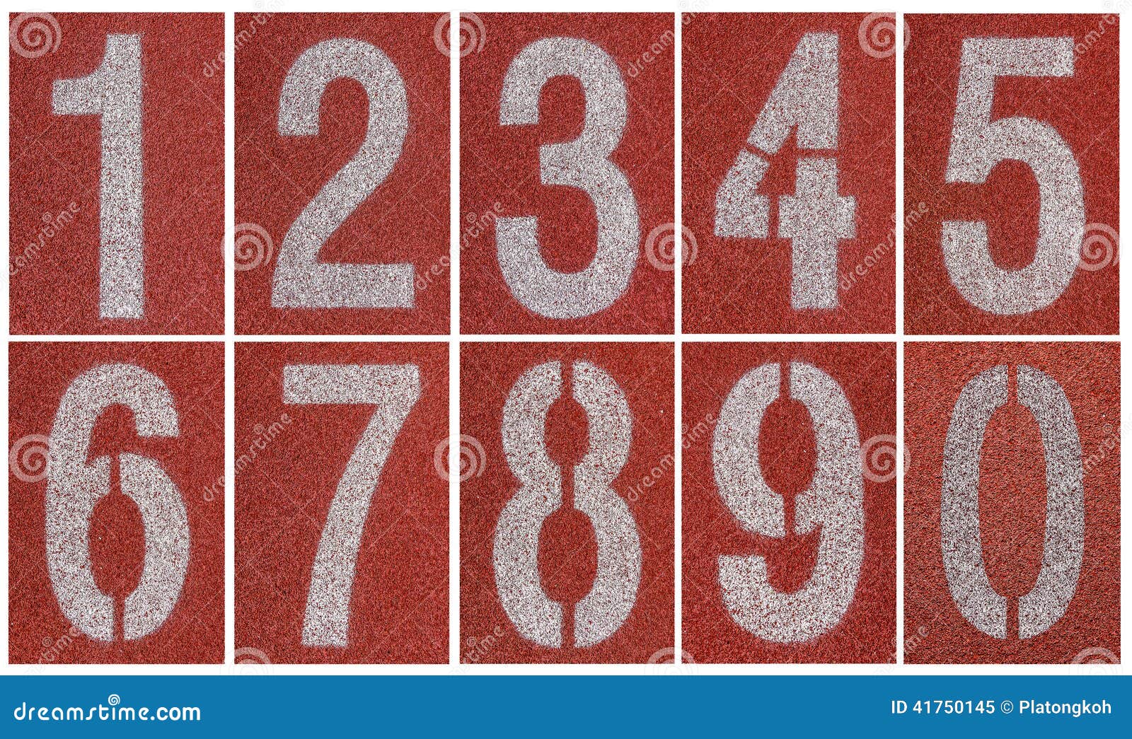Collection of 0 To 9 ,Numbers on Running Track Stock Image - Image of ...