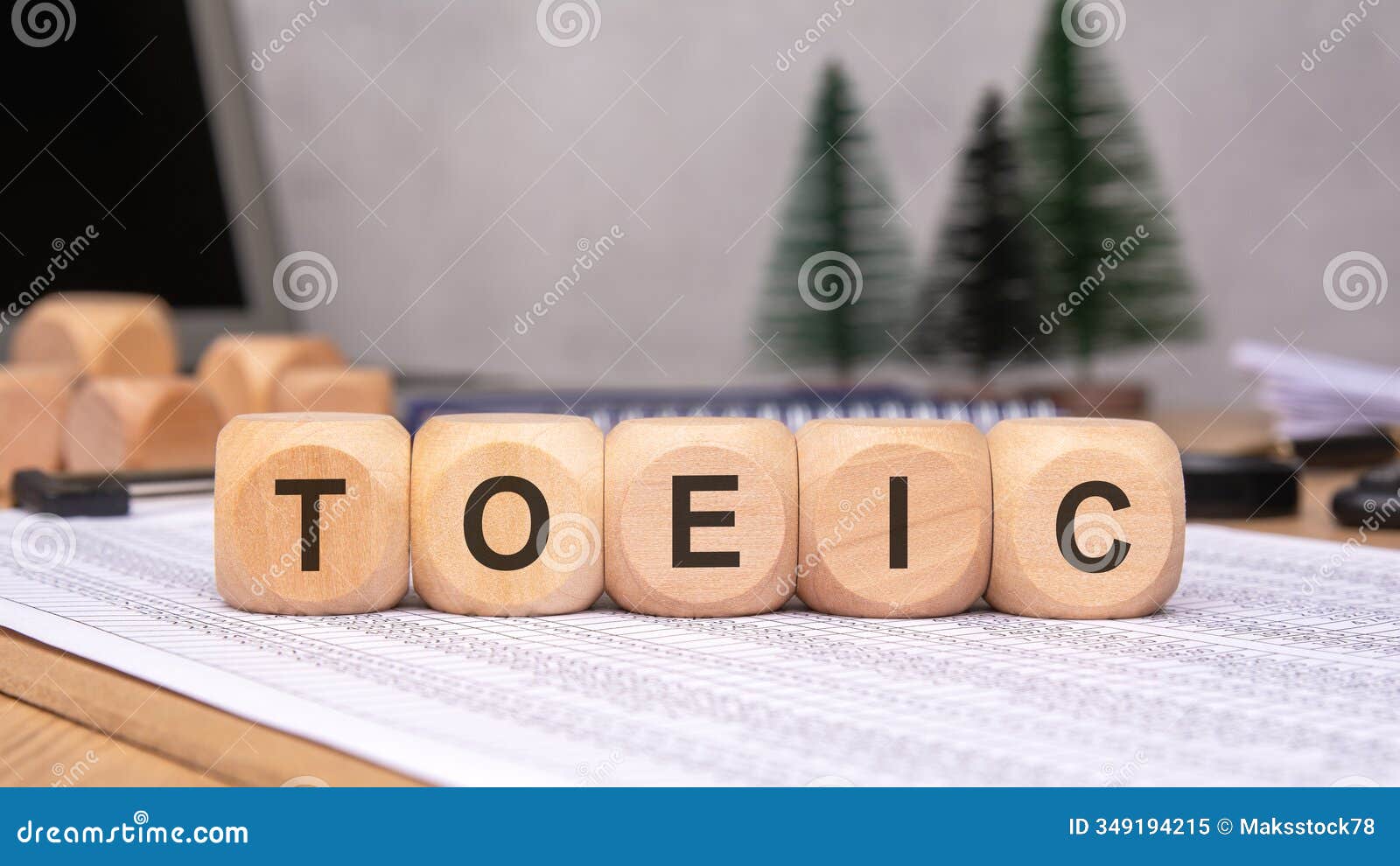 A Collection of TOEIC Exam Preparation Materials is Neatly Arranged on ...