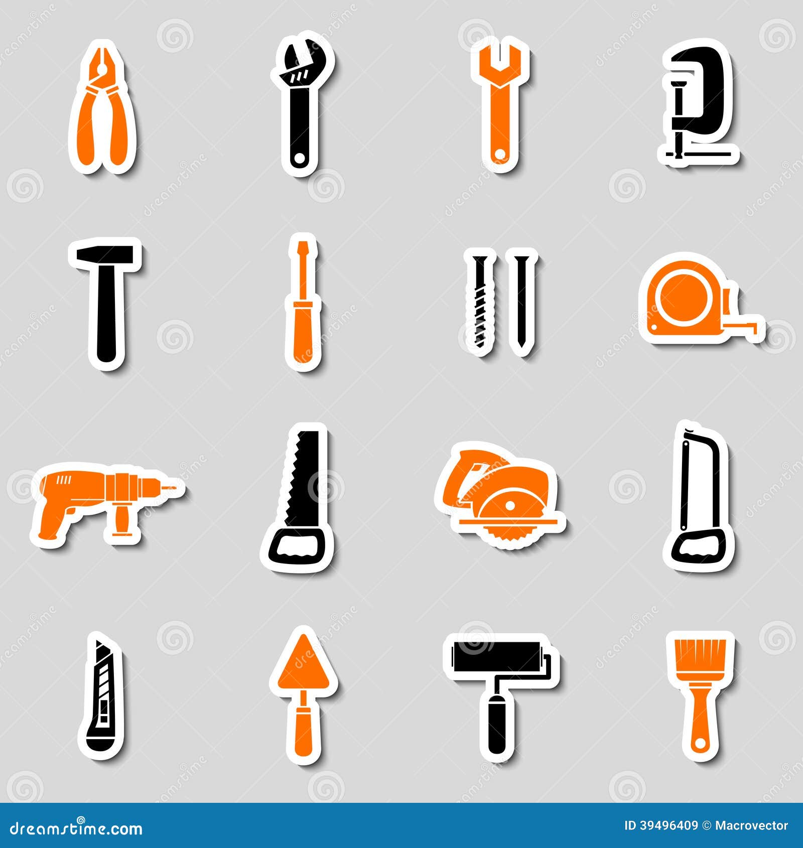 Collection of Toolbox Stickers Stock Vector - Illustration of vector ...