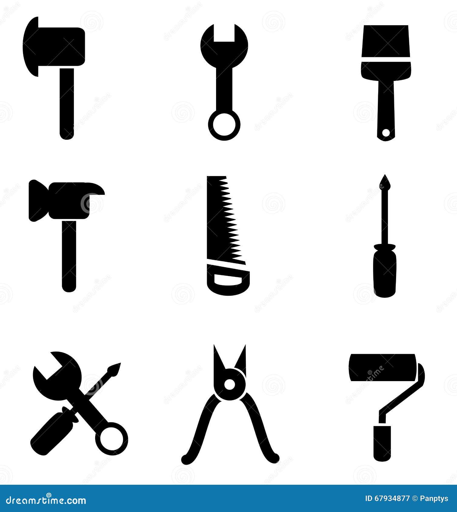 Collection of Tools Icon Set. Stock Vector - Illustration of industry ...