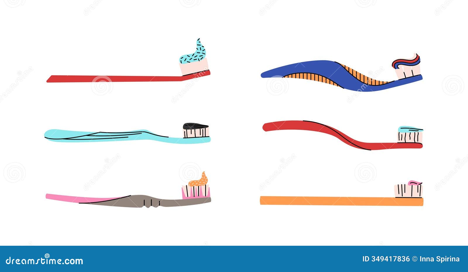Collection of Toothbrushes and Toothpaste. Dentistry Concept, Oral Care ...