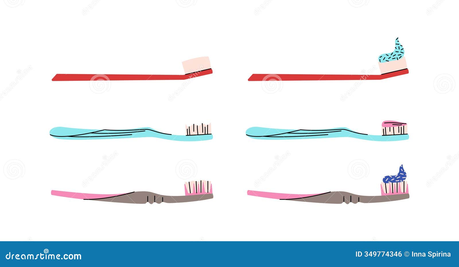 Collection of Toothbrushes and Toothpaste. Dentistry Concept, Oral Care ...