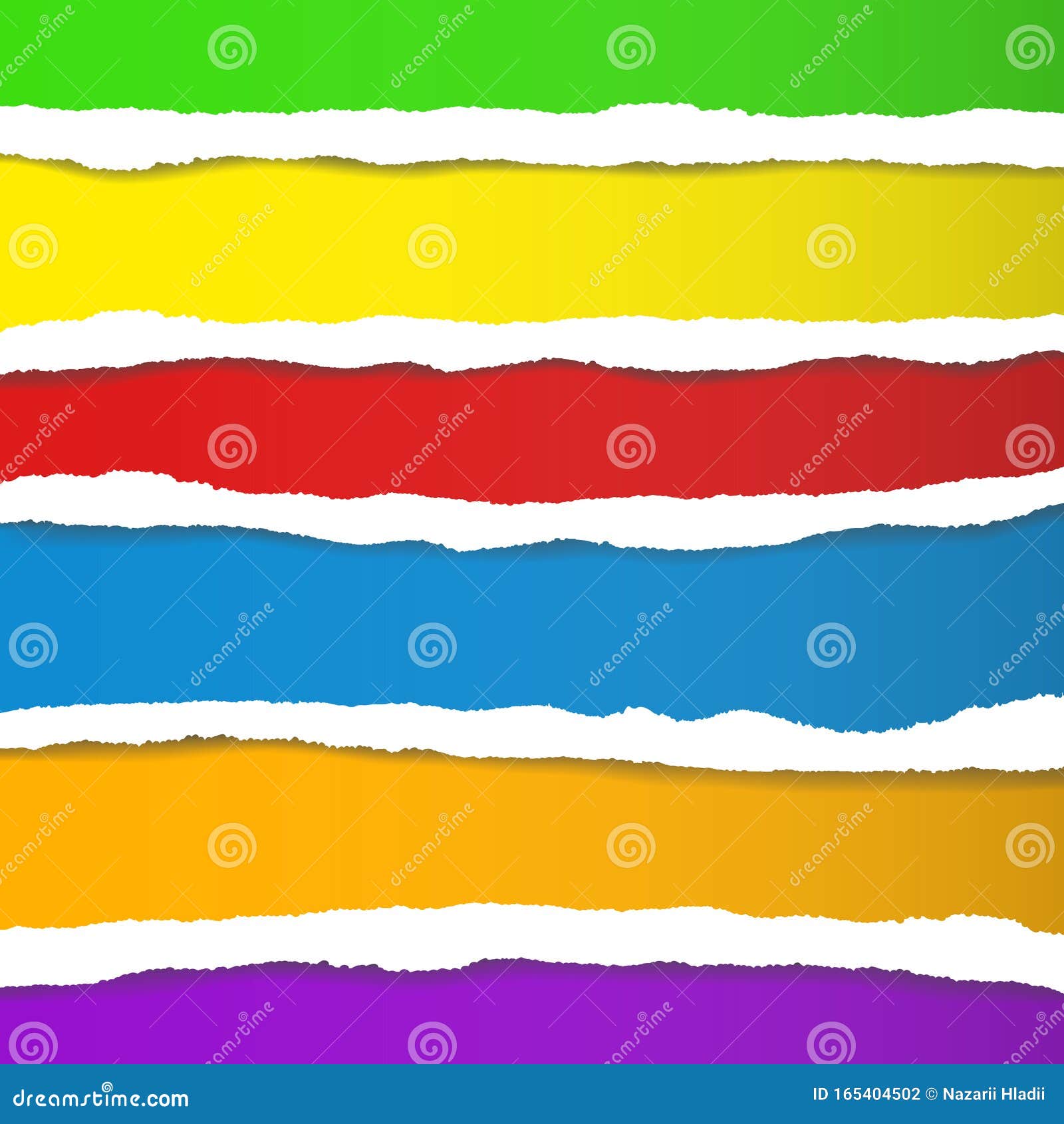 Collection of Torn Paper Elements with Diffrent Colors. Vector Stock ...