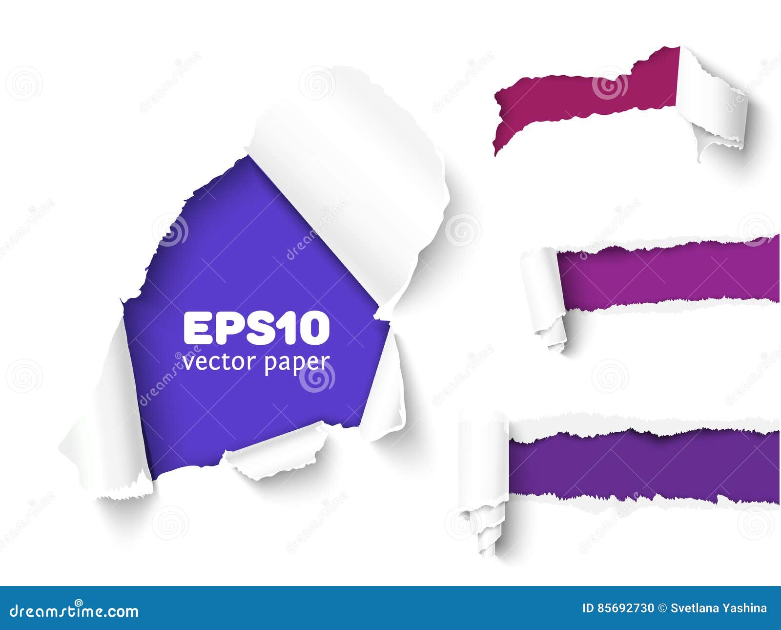 Collection Of Torn Ripped Paper Notes Sheets Vector Illustration ...