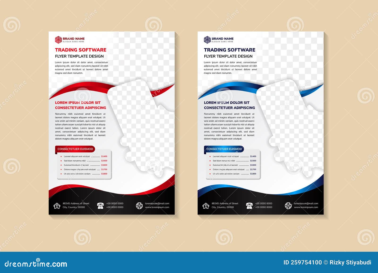 Collection of Trading Software Flyer Template Design Use Vertical ...