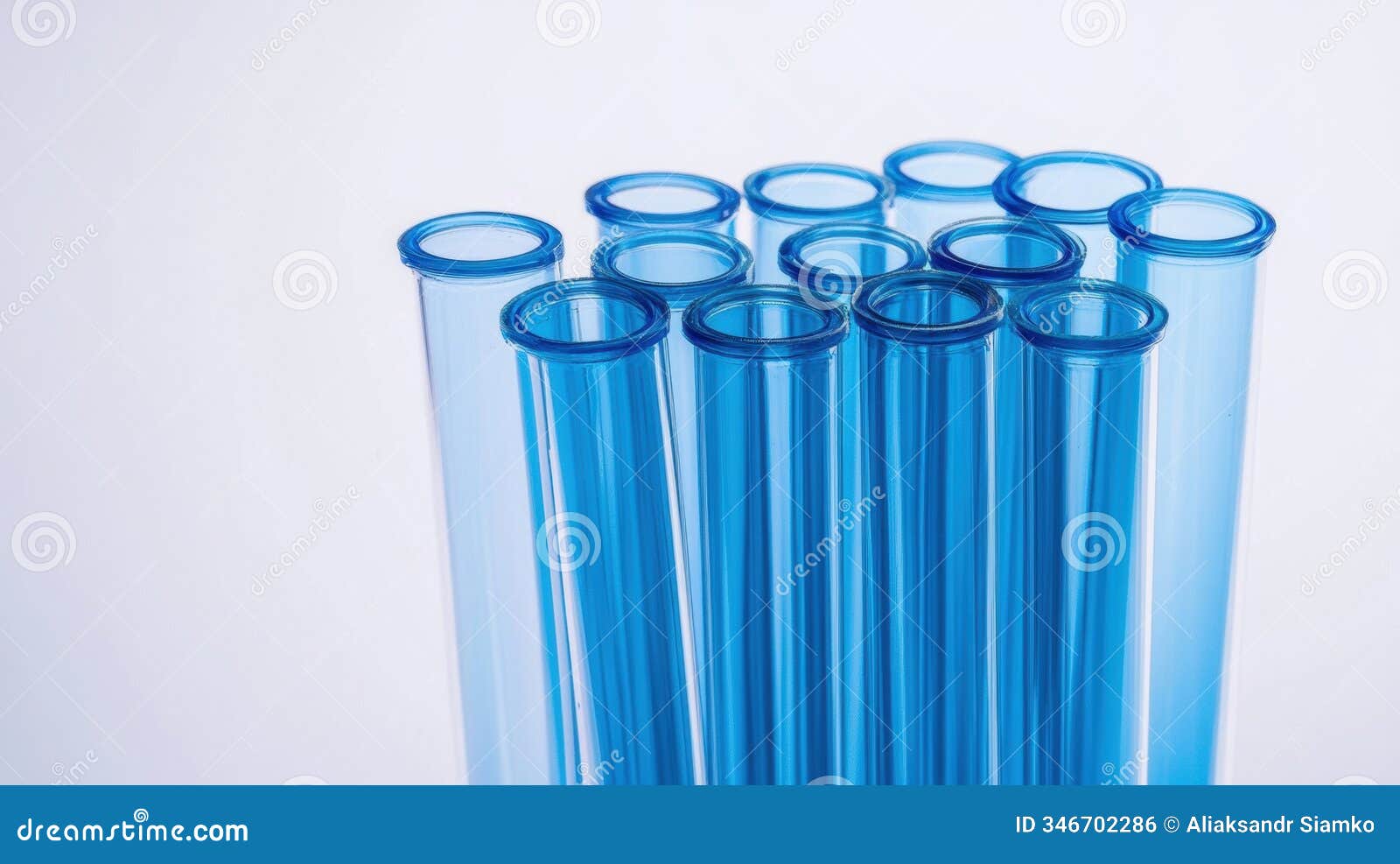 Collection of Transparent Blue Test Tubes Arranged Artistically on ...