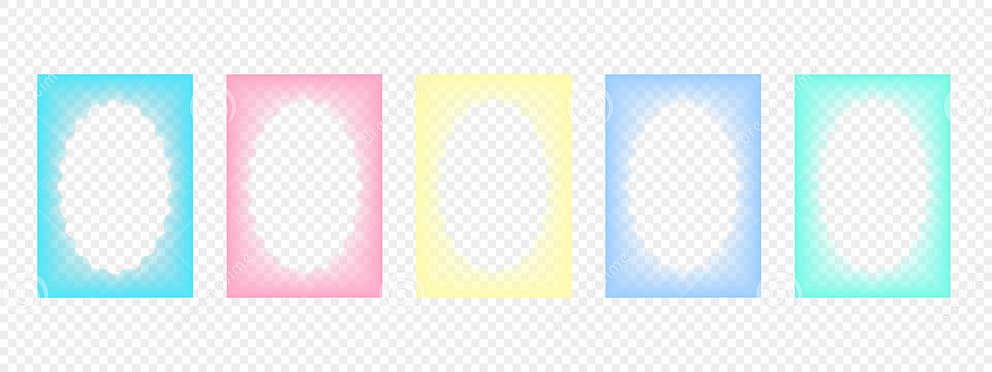 Collection of Transparent Rectangular Gradient Frames with Wavy Oval ...
