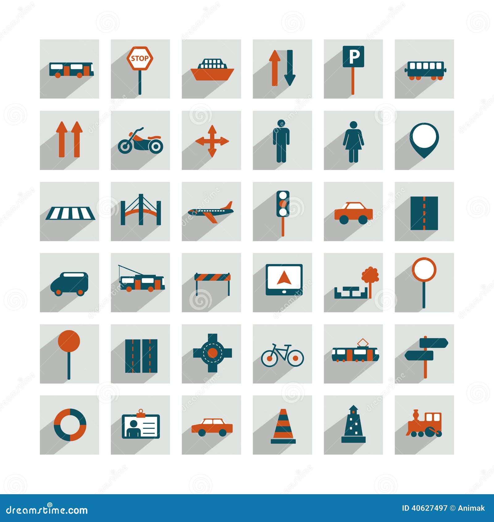 Collection of Transport Sign. Stock Vector - Illustration of design ...