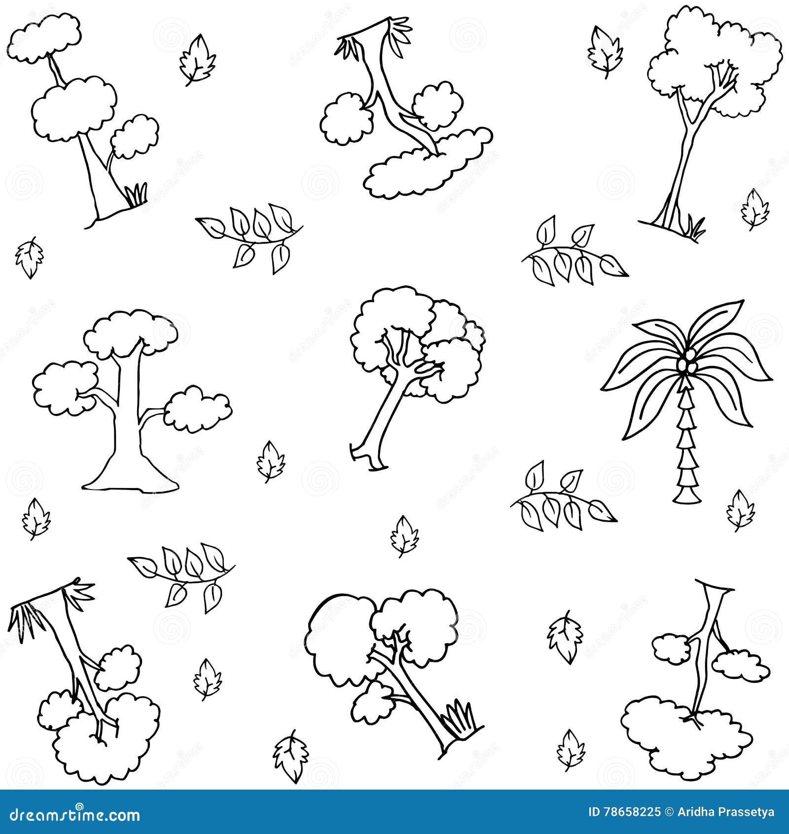 Collection of Tree Set Hand Draw Stock Vector - Illustration of ...