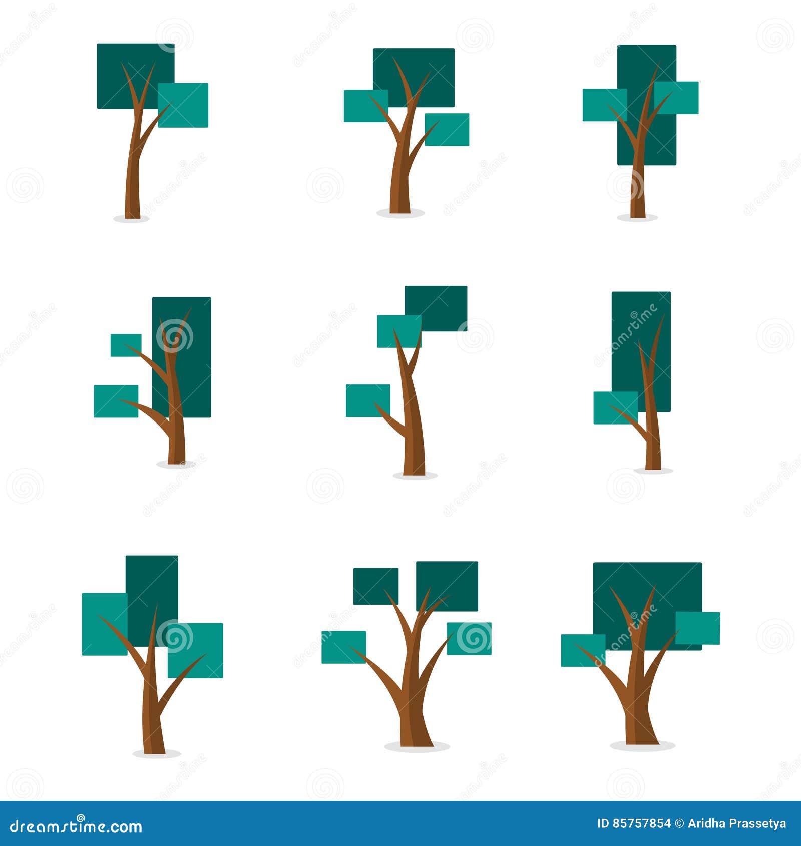 Collection of Tree Style Set Design Vector Stock Vector - Illustration ...