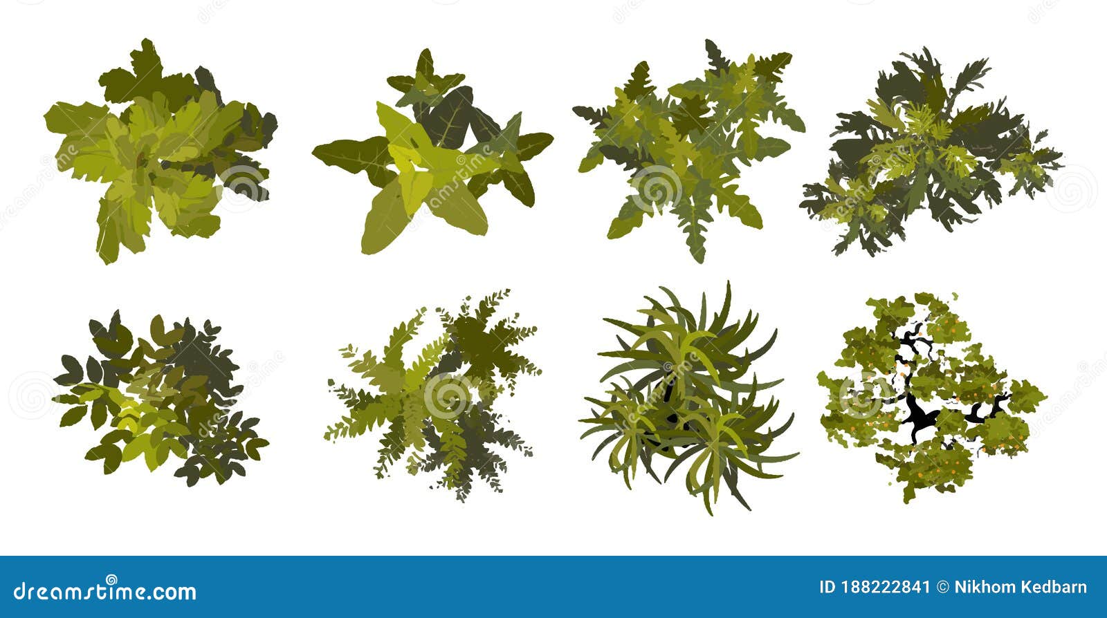 Trees Top View for Landscape Vector Illustration. Stock Vector ...