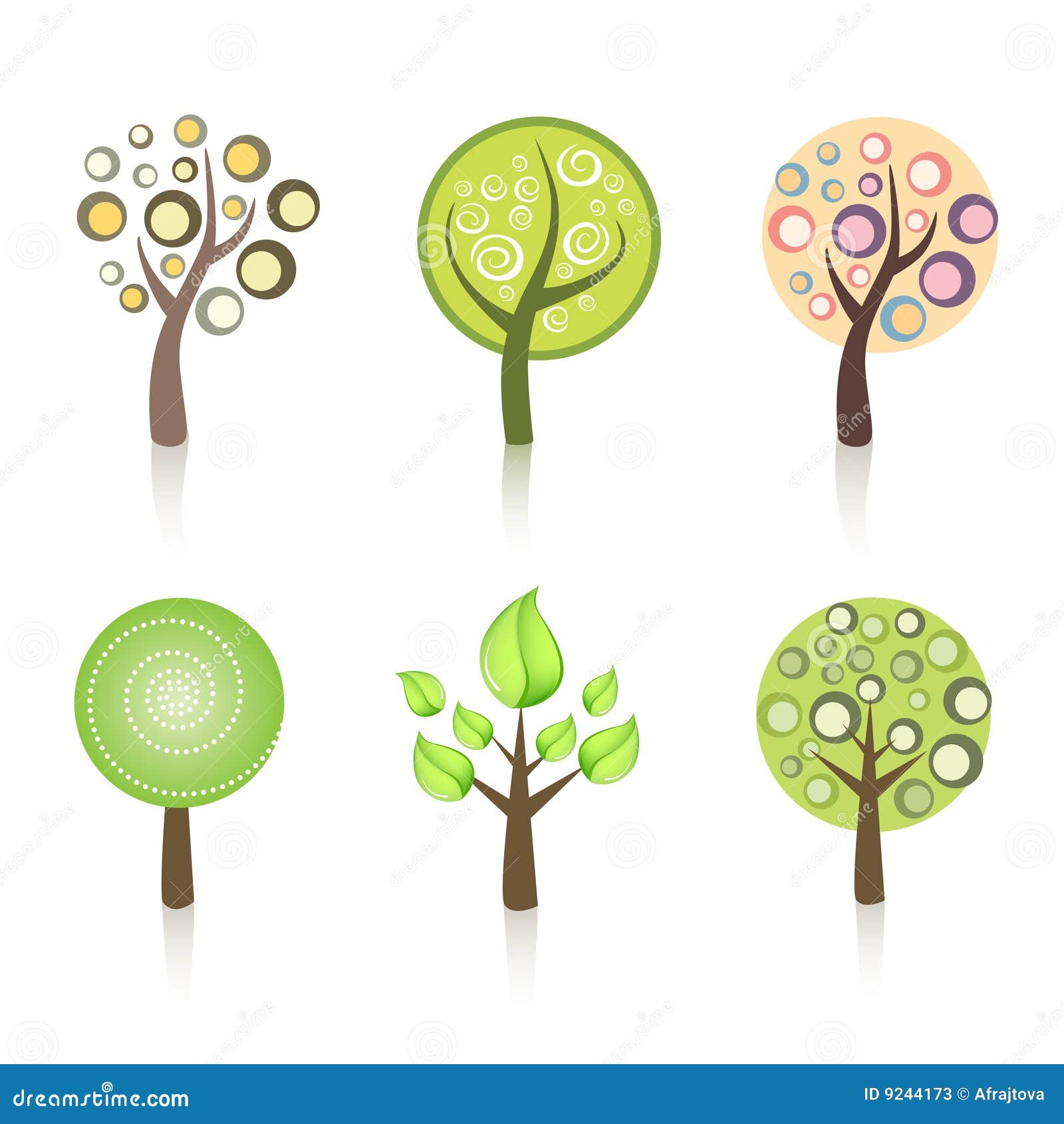 Collection of trees stock vector. Illustration of eadow - 9244173