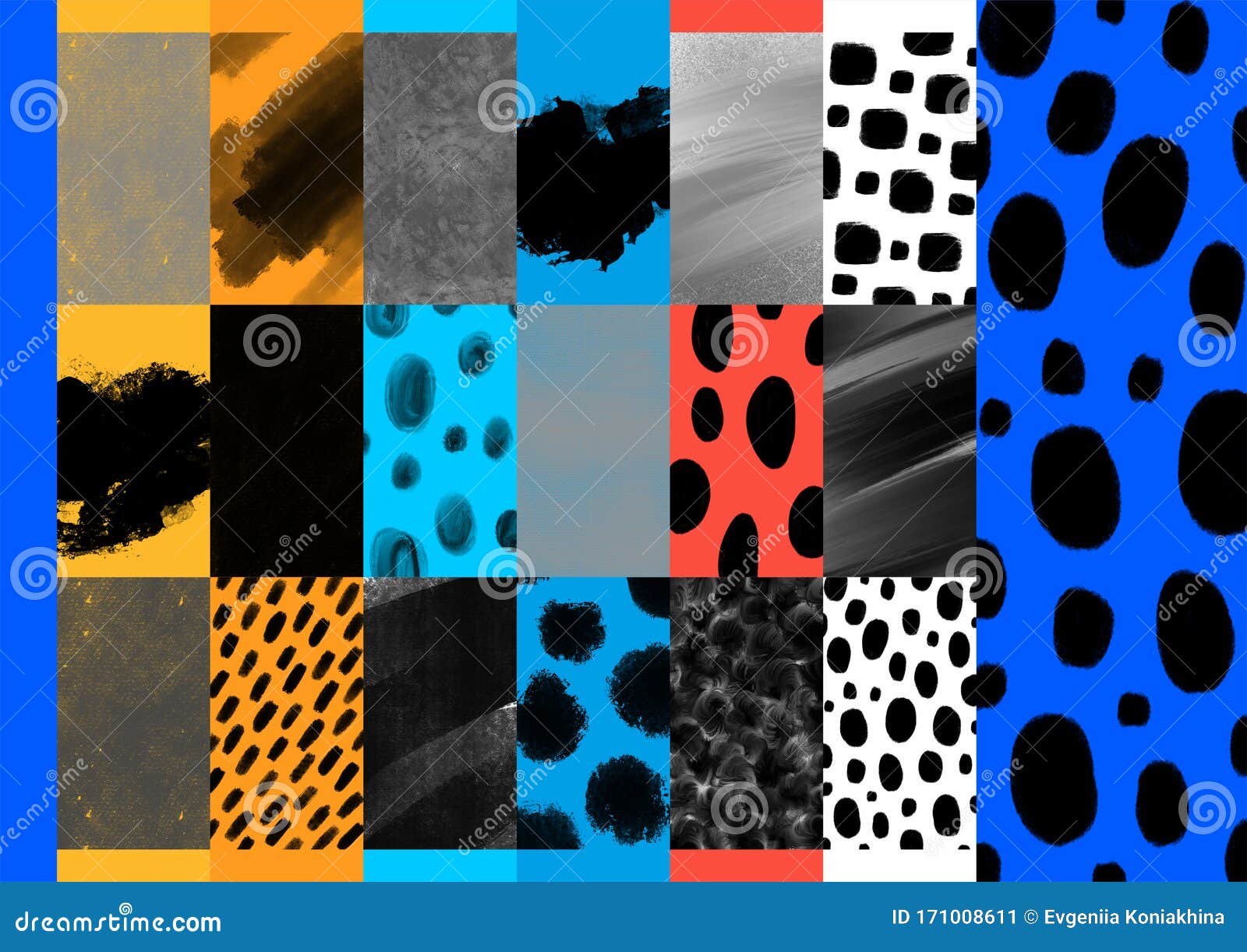 Collection of Trendy Creative Cards with Points Elements and Different ...