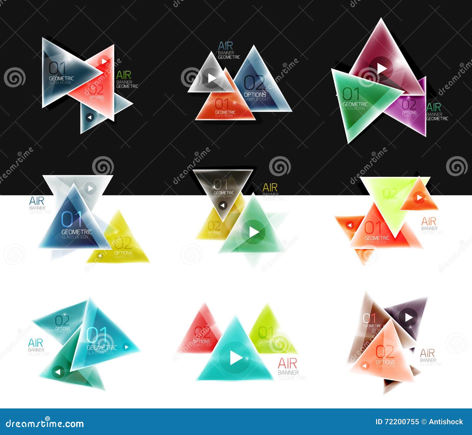 Collection of Triangle Web Boxes - Banners, Business Backgrounds ...