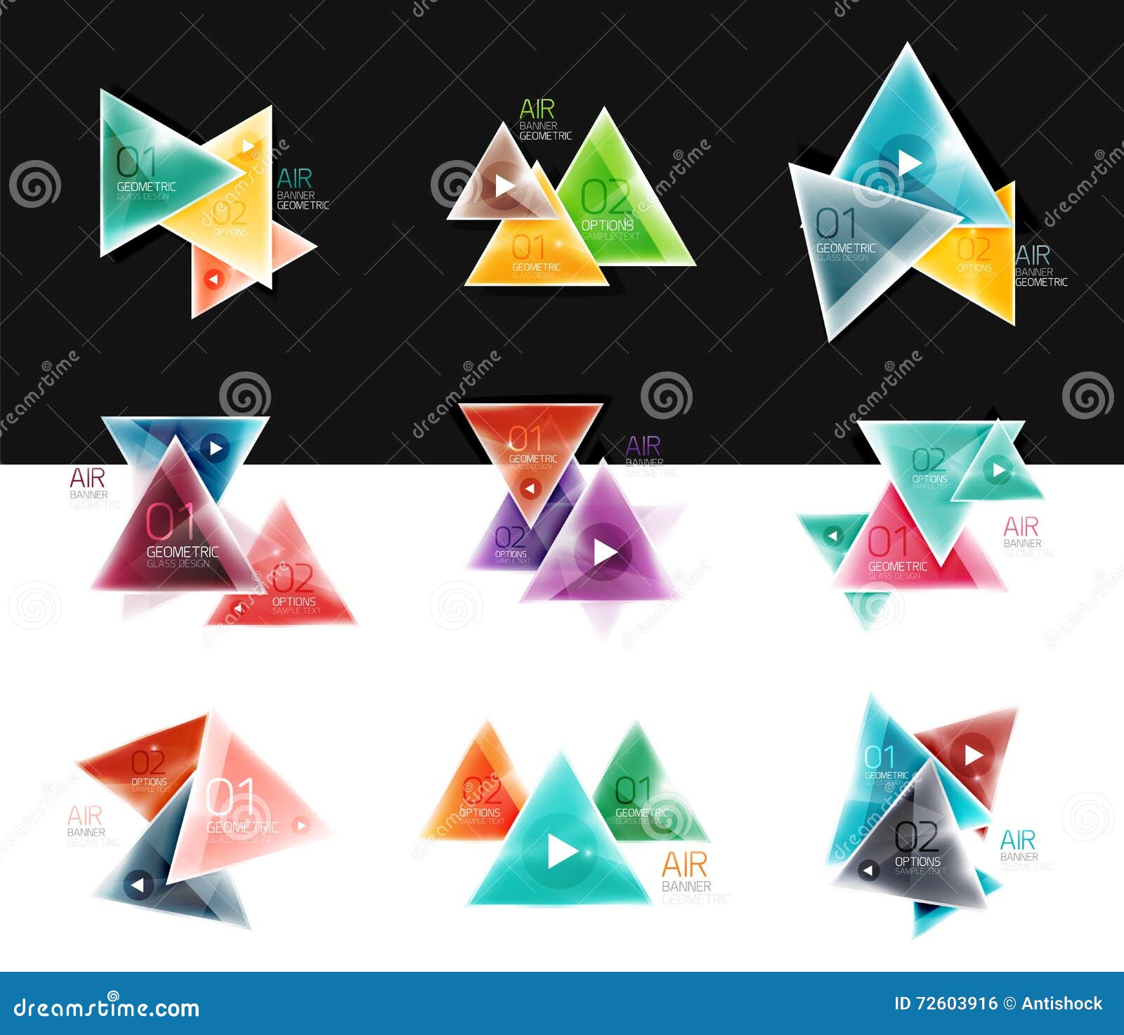 Collection of Triangle Web Boxes - Banners, Business Backgrounds ...