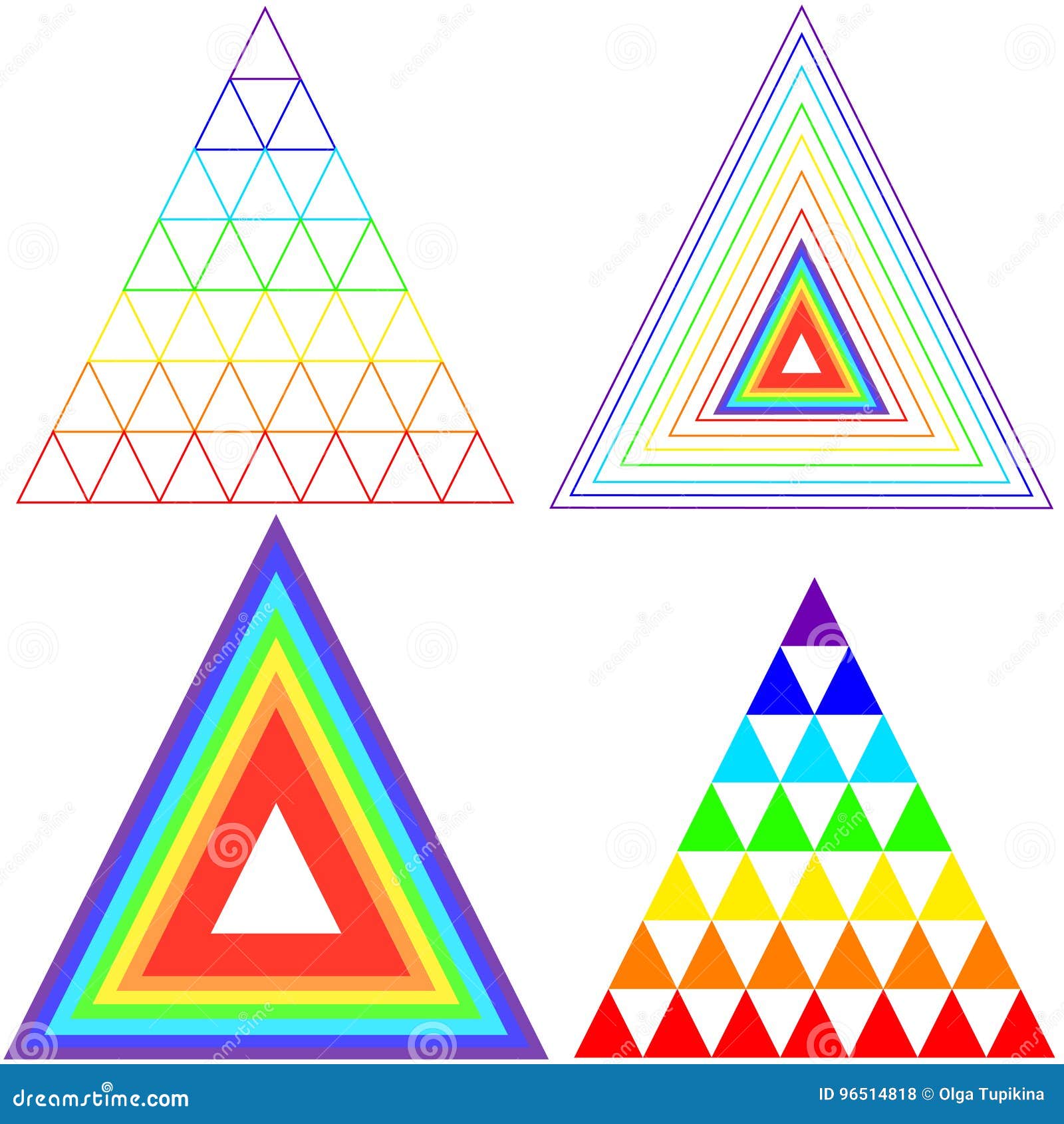 Collection Triangles Iridescent Color. Stock Vector - Illustration of ...