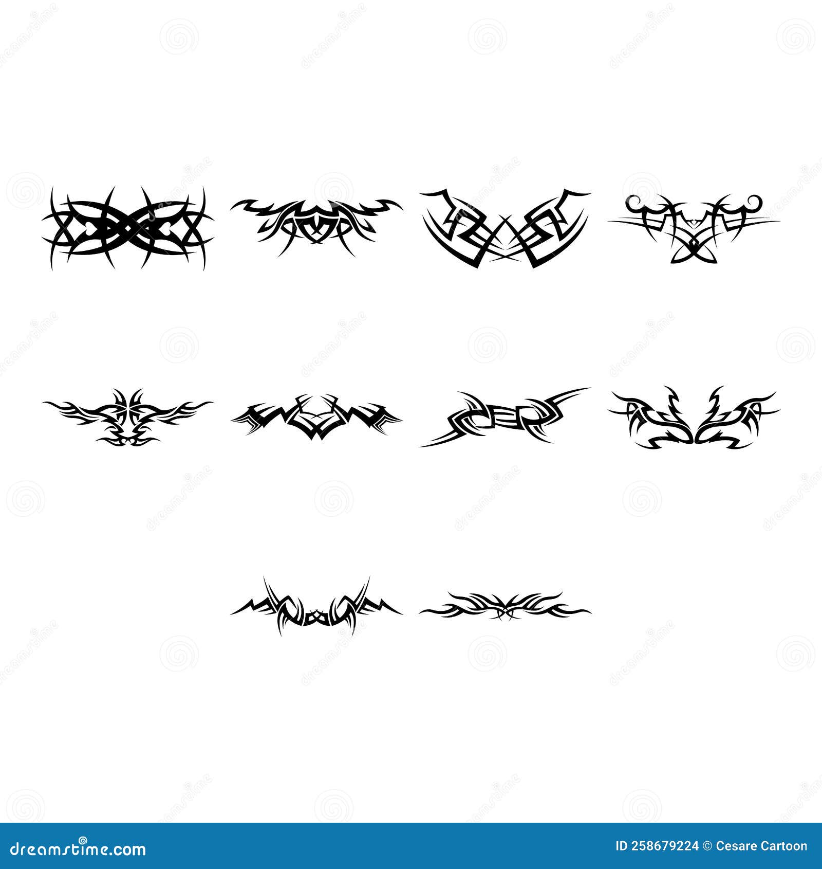 Tribal icon set stock vector. Illustration of cartoon - 258679224