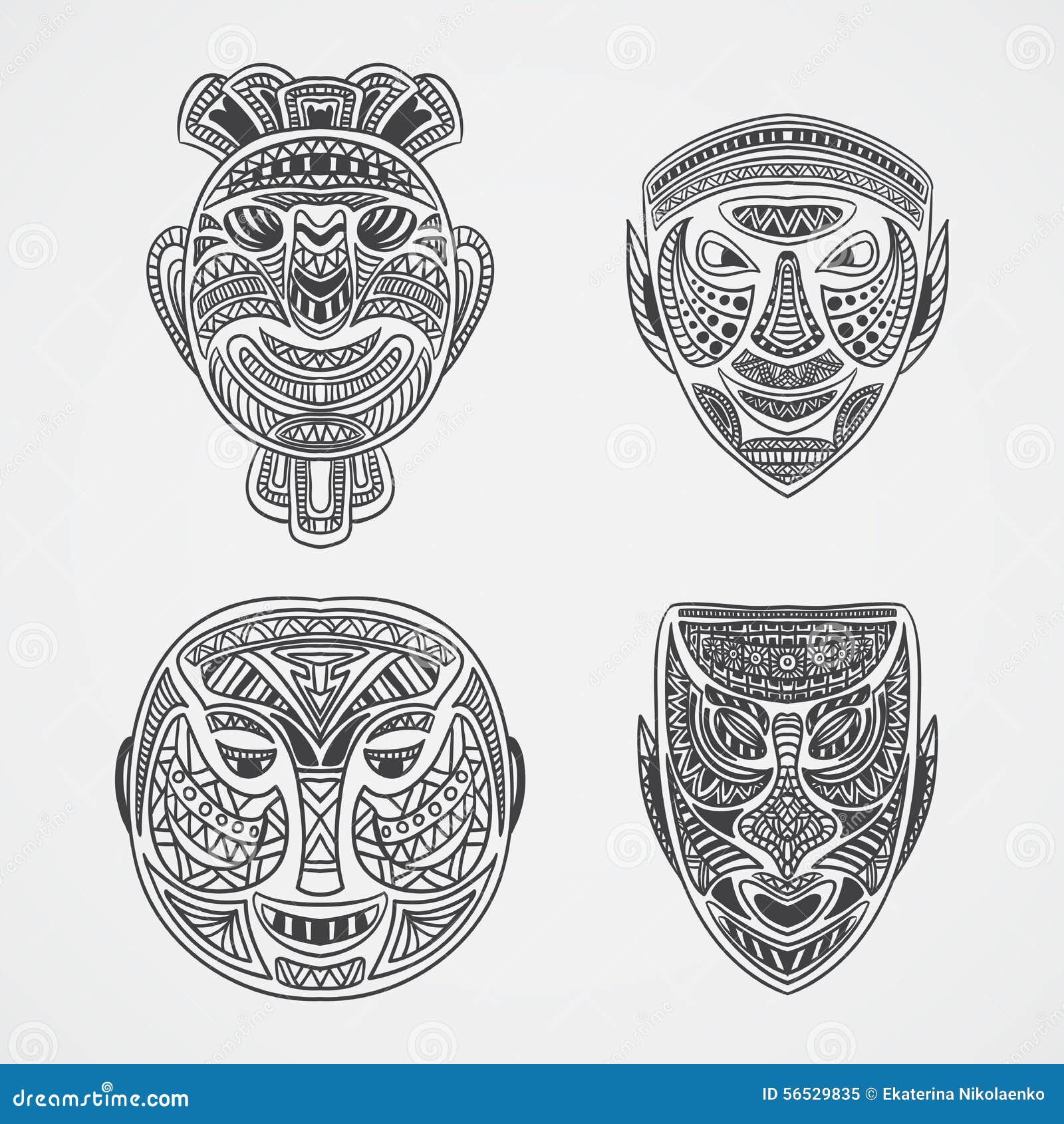 Collection of Tribal mask. stock vector. Illustration of icon - 56529835