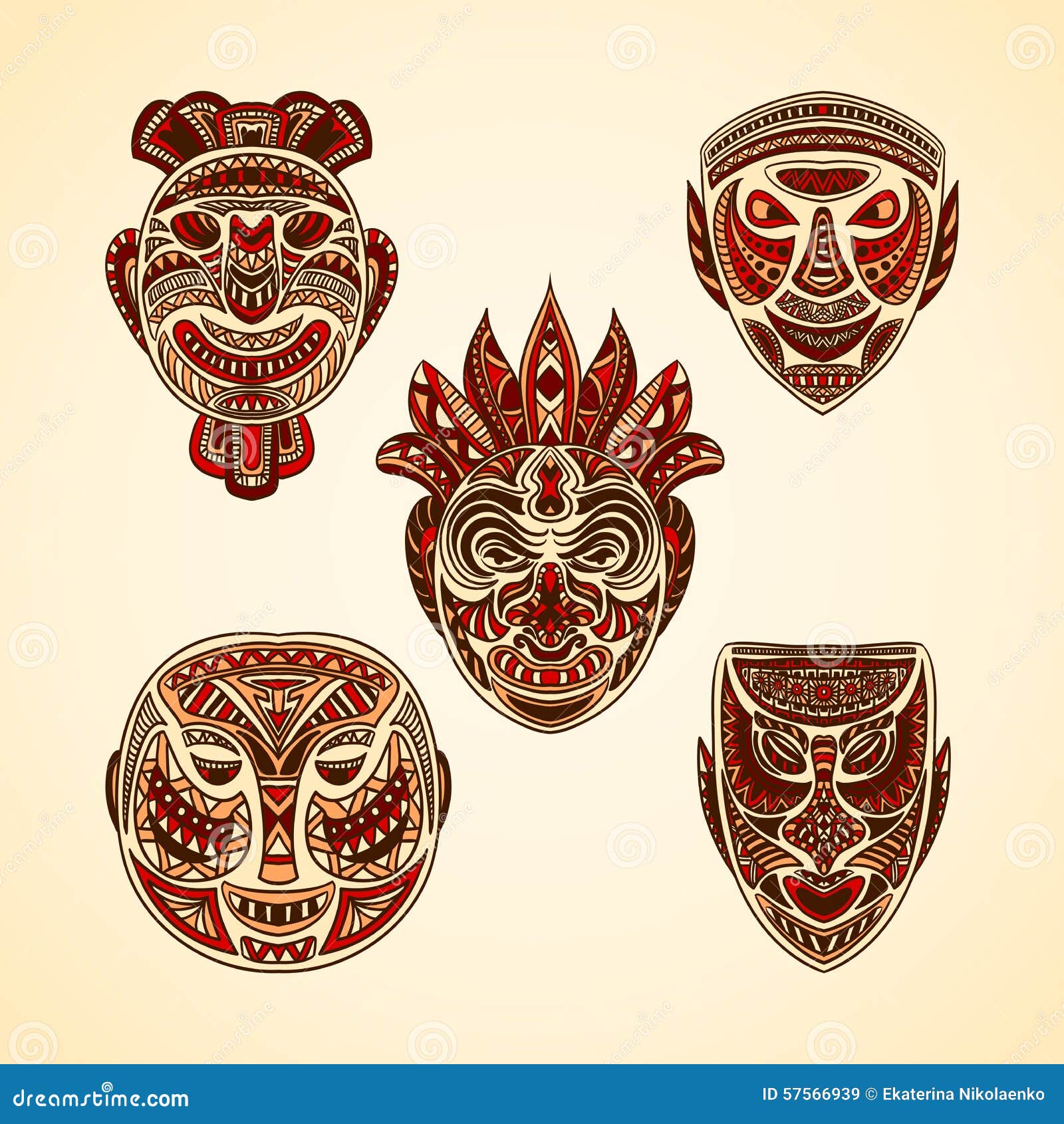 Tribal Mask Vector Masking Ethnic Culture And Aztec Face Masque ...