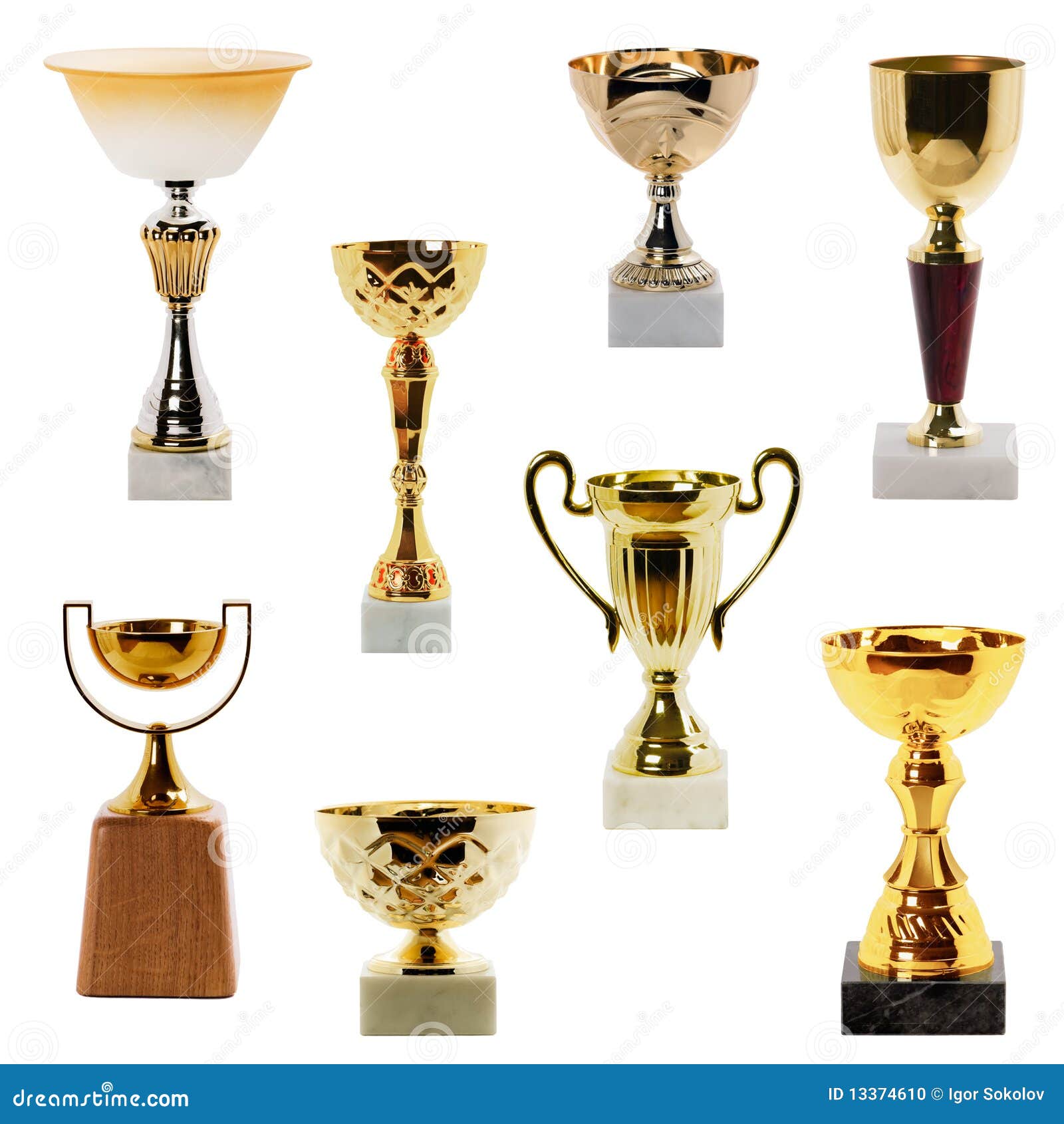 Collection Trophy stock photo. Image of honor, games - 13374610