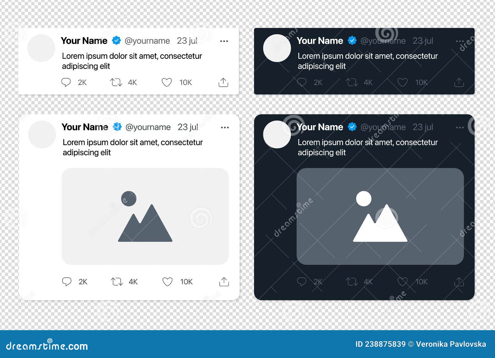 A Collection Of Twitter Tweet Templates. Isolated Twitter Messages On A ...