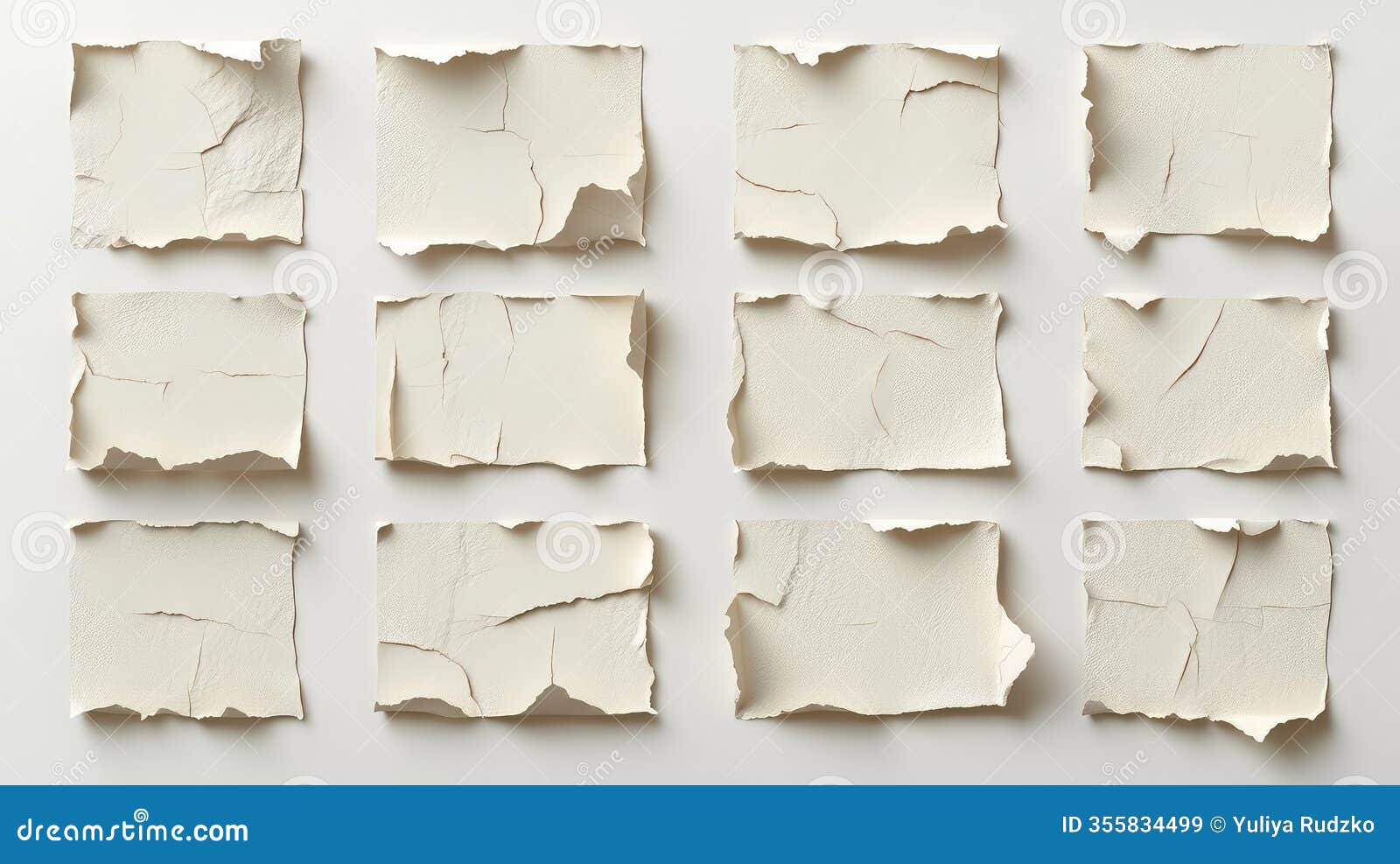 Collection of Twelve Rectangular Stickers with 3D Peeling Effect in ...