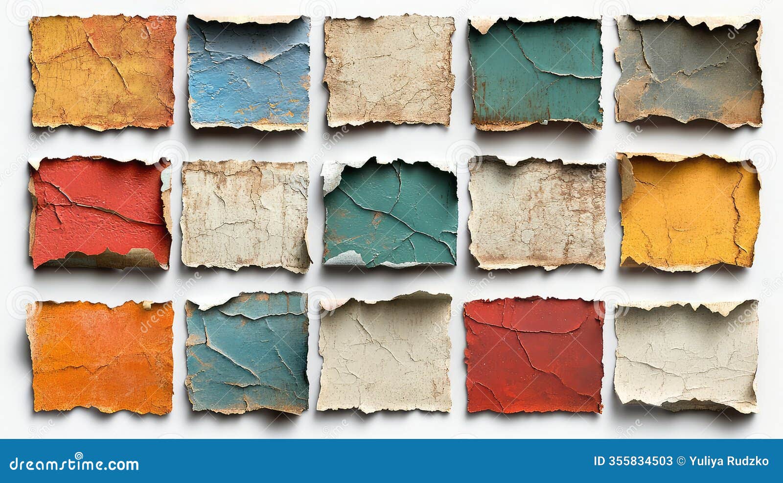 Collection of Twelve Rectangular Stickers with 3D Peeling Effect in ...