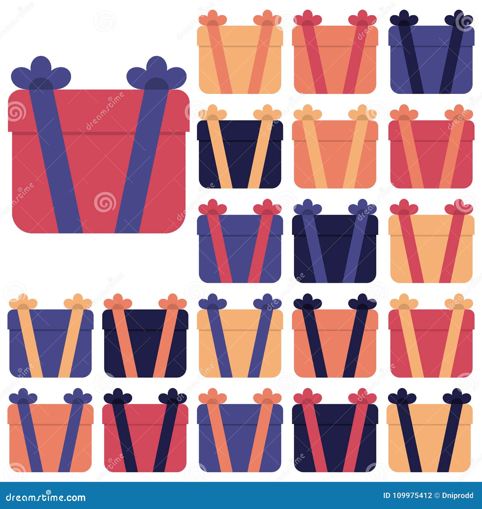 Collection of Twenty Multi Colored Gift Boxes Stock Vector ...