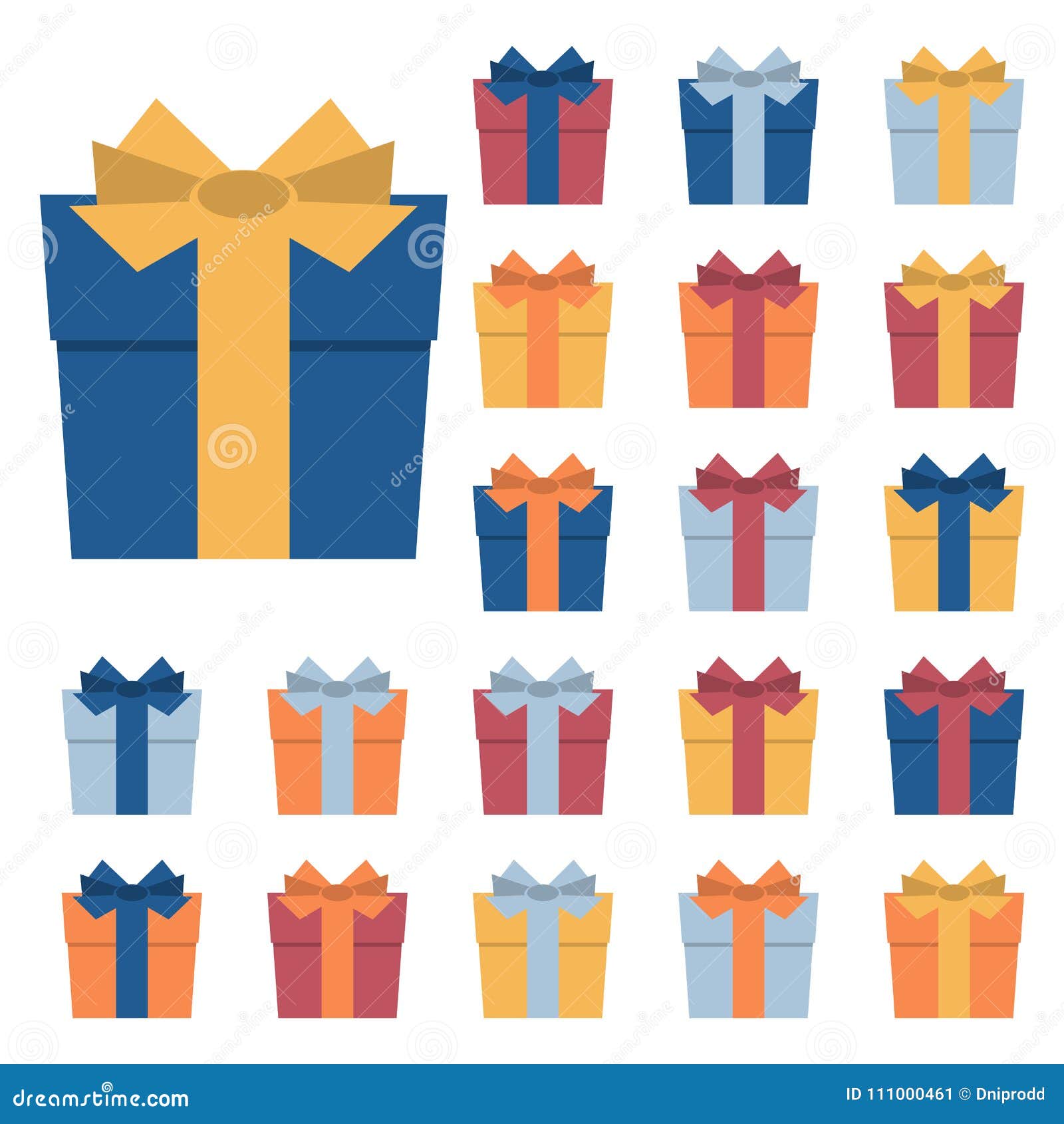 Collection of Twenty Multi Colored Gift Boxes Stock Vector ...