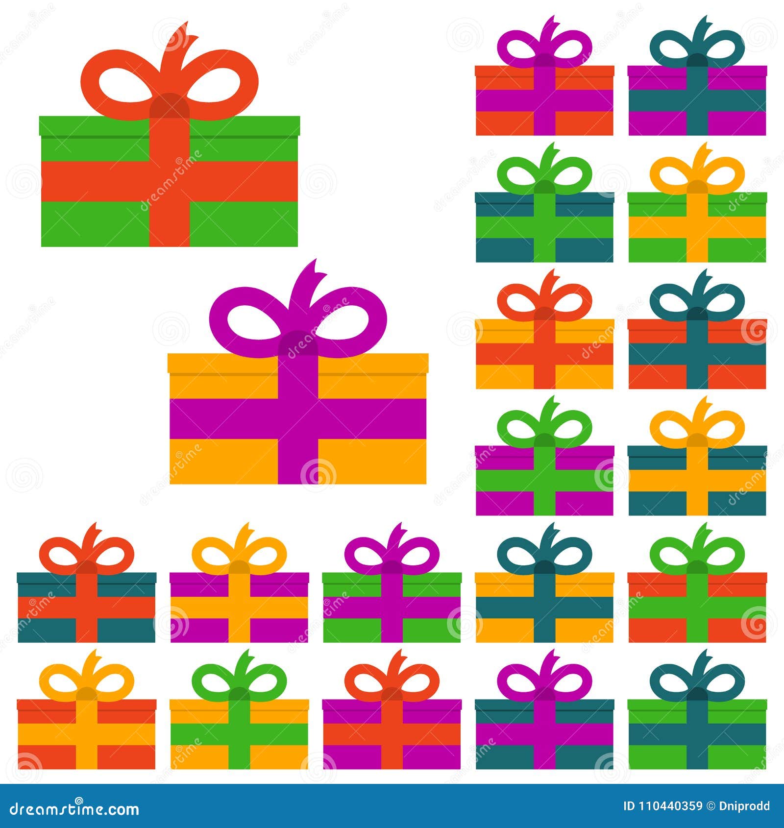 Collection of Twenty Multi Colored Gift Boxes Stock Vector ...