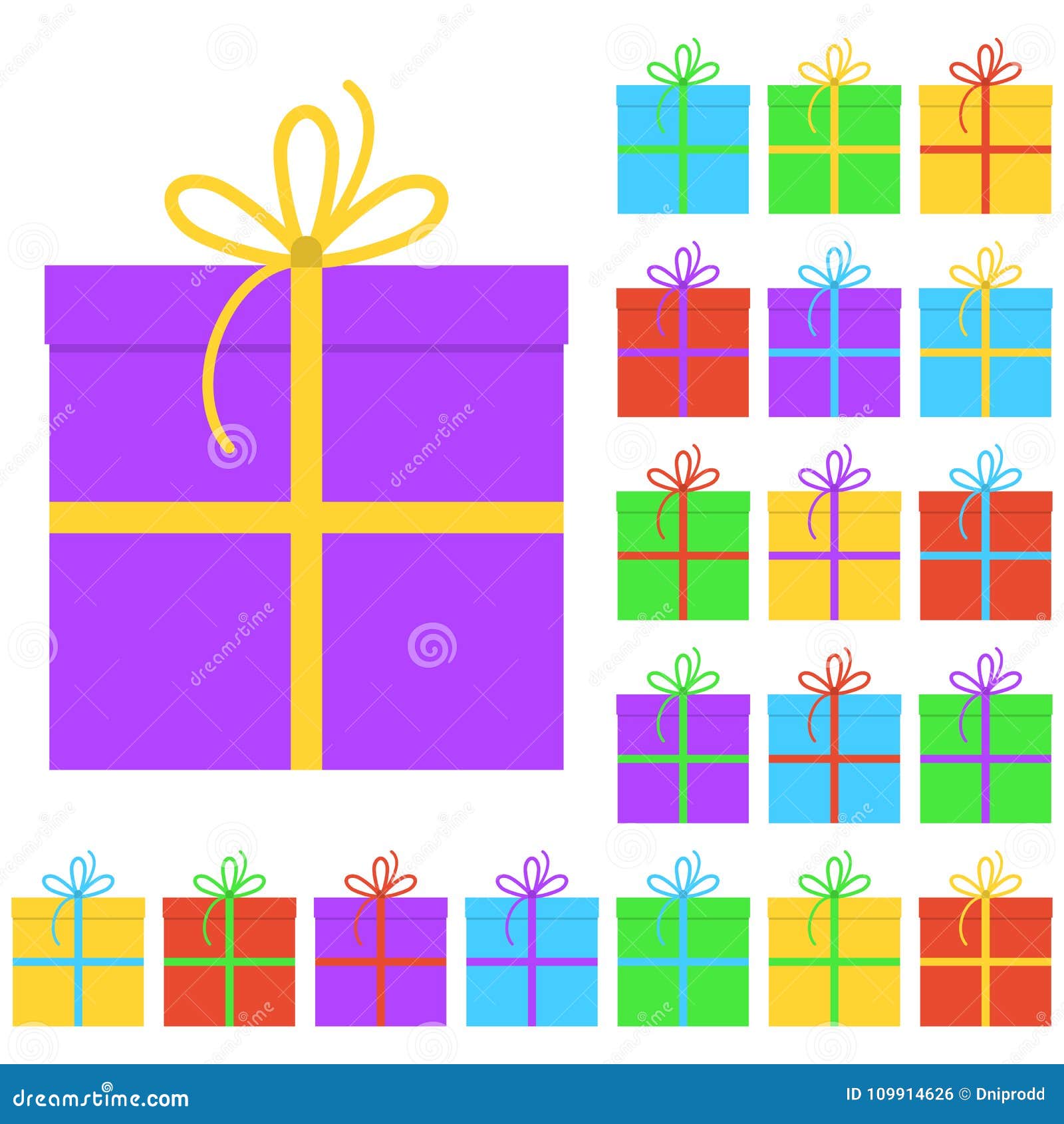 Collection of Twenty Multi Colored Gift Boxes Stock Vector ...