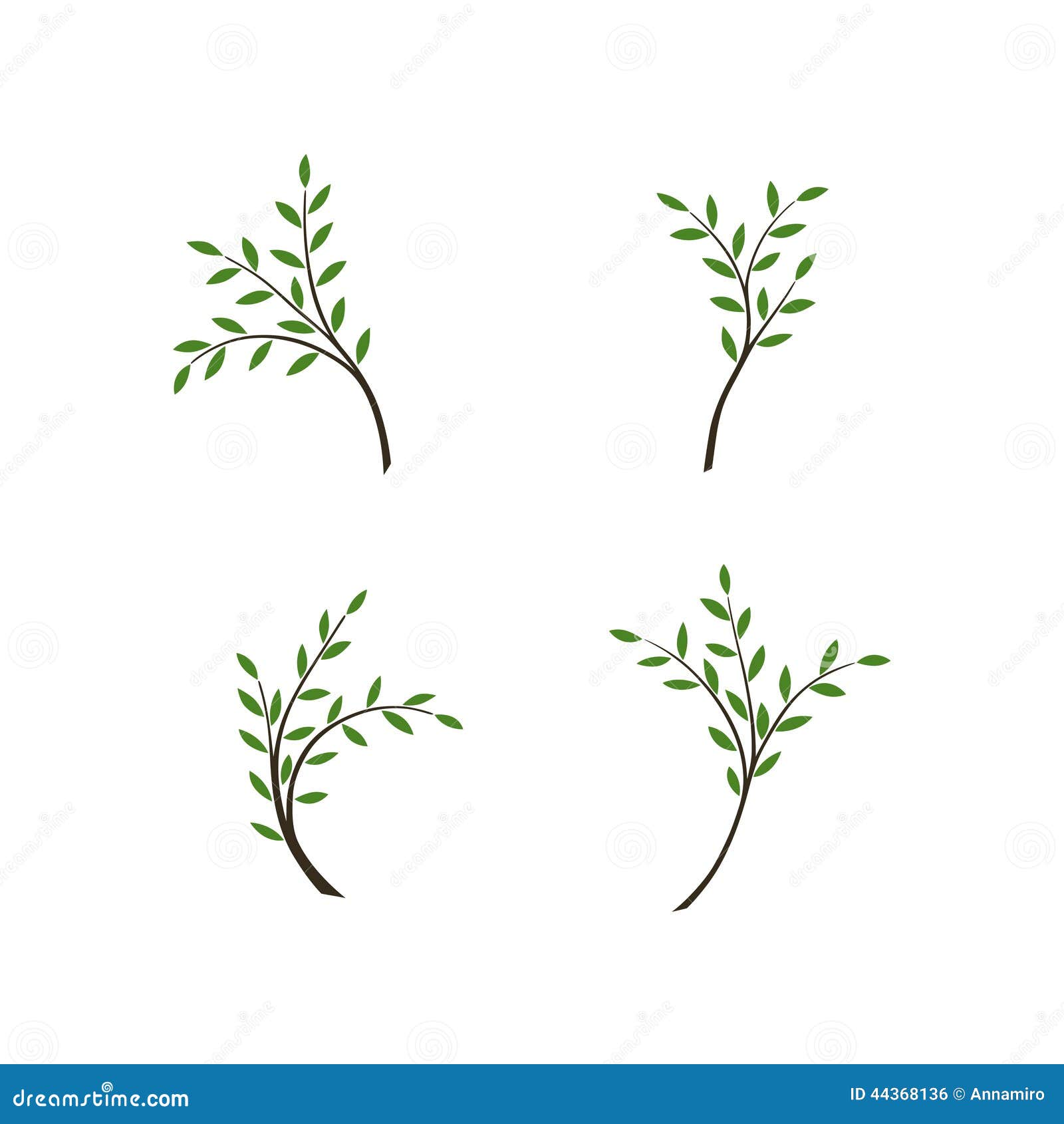 Collection of twigs. stock vector. Illustration of pattern - 44368136