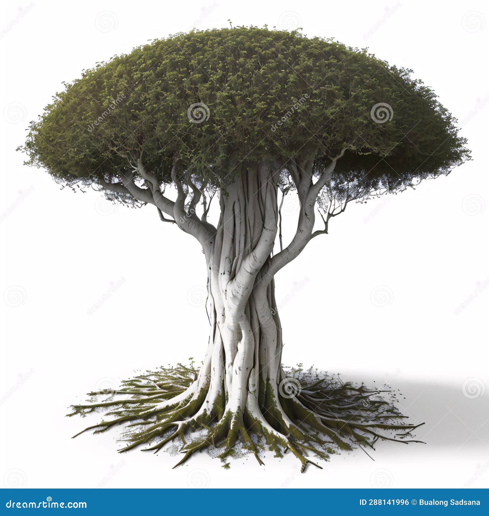 Collection of Twisted Tree Roots Isolated on a White Background. Stock ...