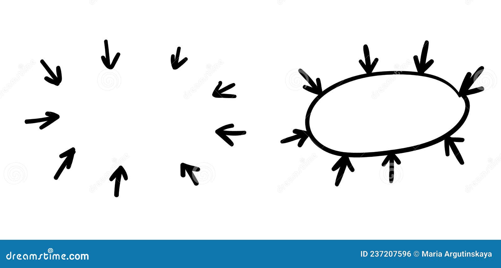 Collection of Two Frames with Arrows Pointing Inside, Vector Clipart ...