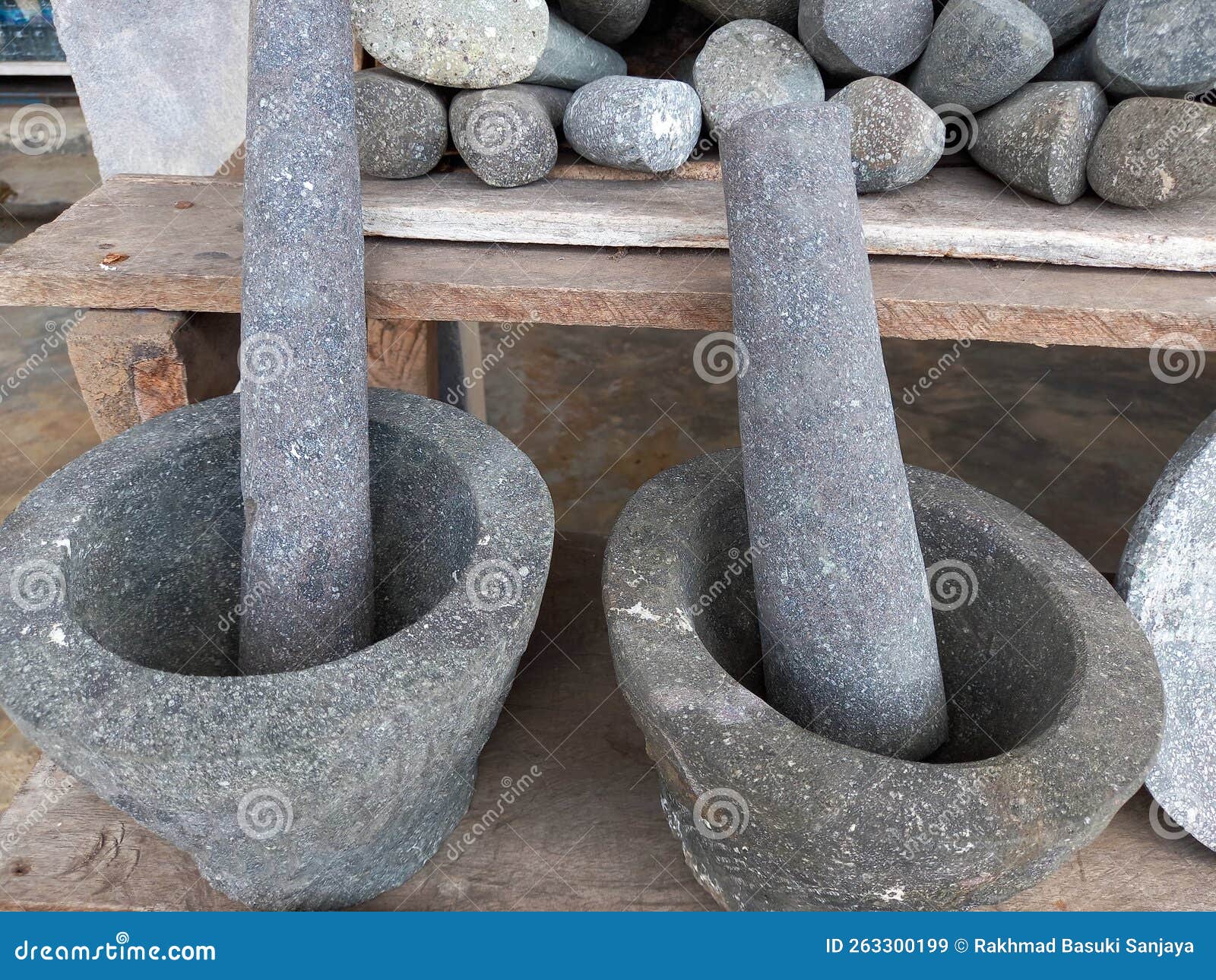 A Collection of Types of Cobek or Cowek. Stone Craft Made from Granite ...