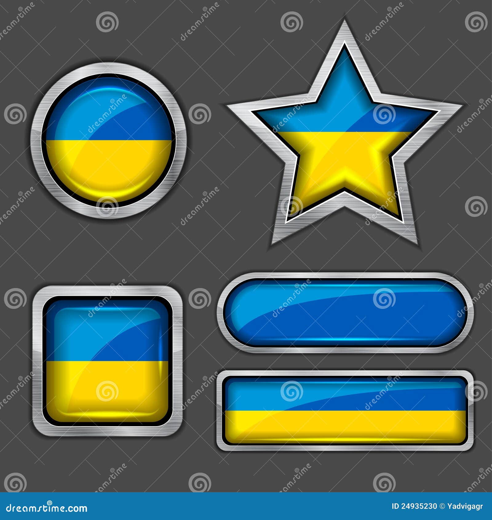 Collection of Ukraine Flag Icons Stock Vector - Illustration of ...