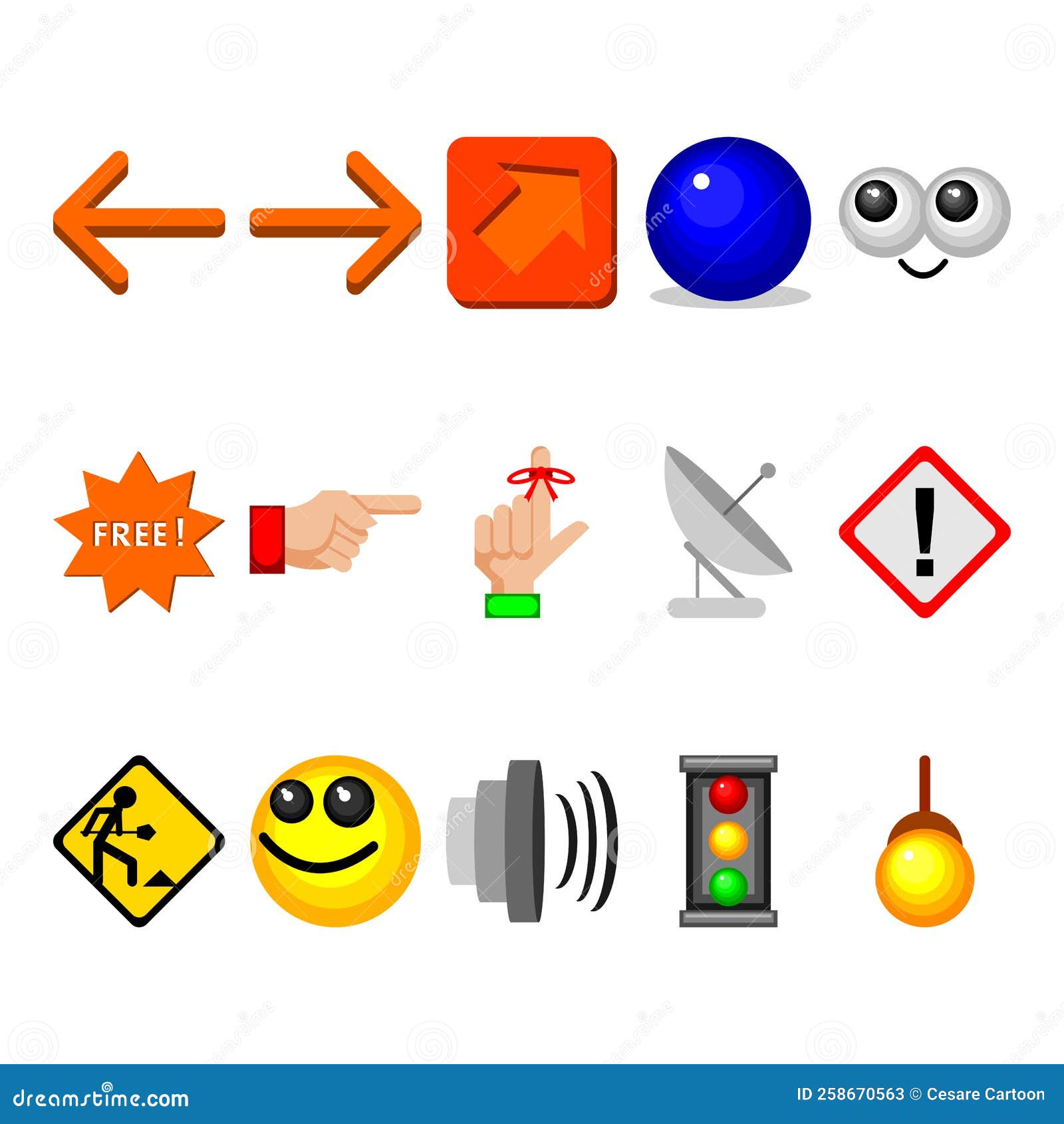 Universal icon set stock vector. Illustration of design - 258670563