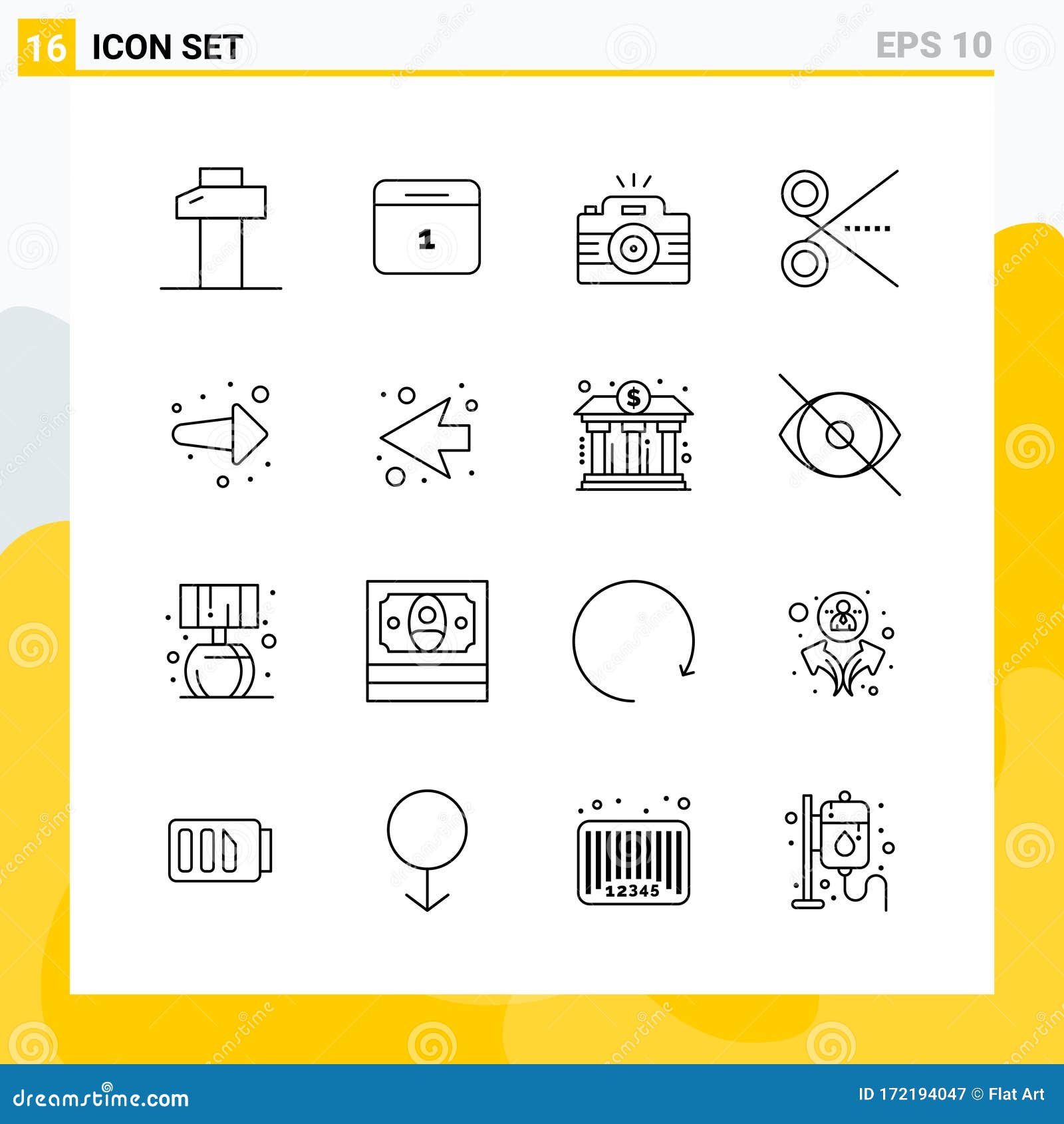 Collection of 16 Universal Line Icons. Icon Set for Web and Mobile ...