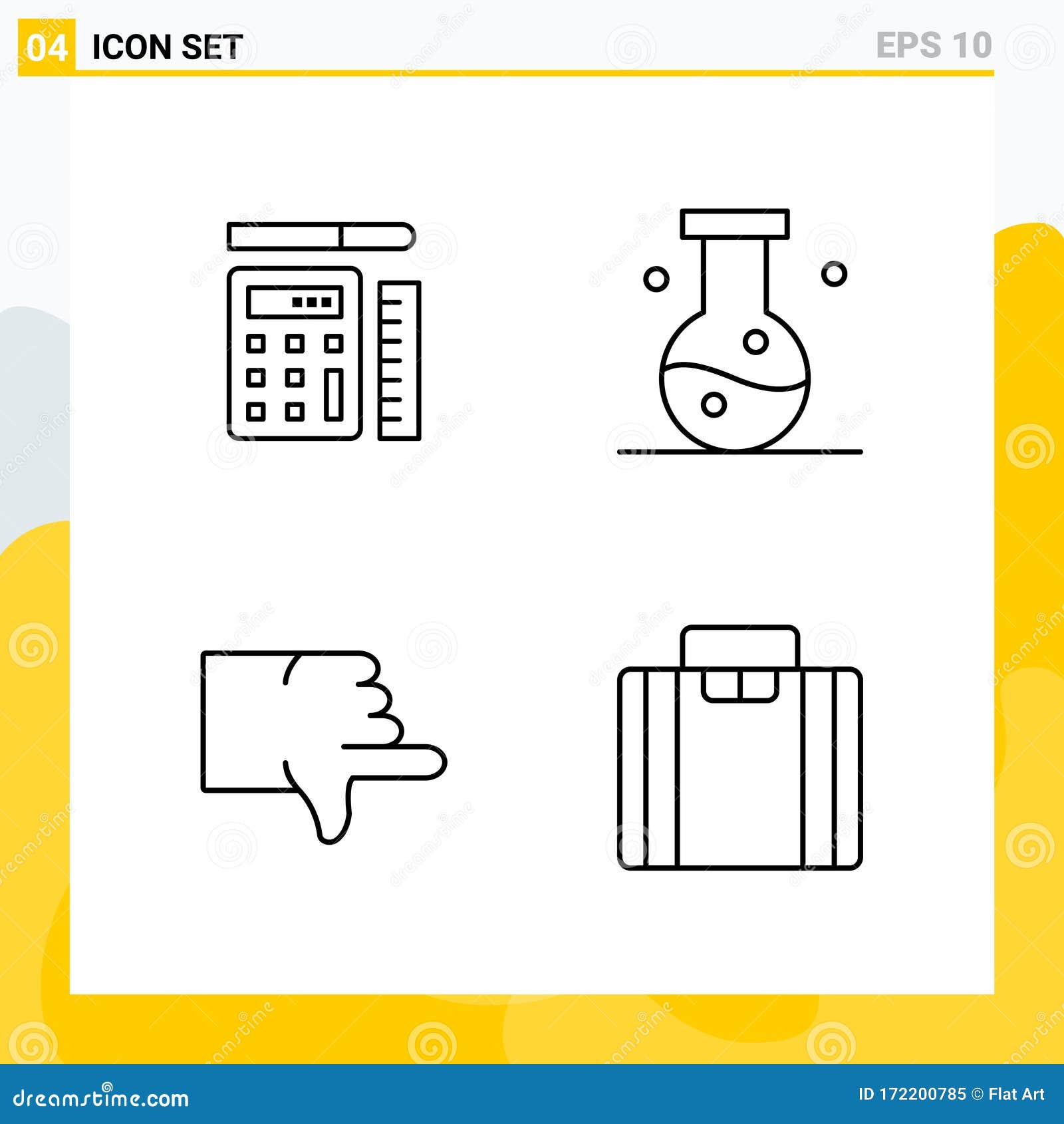 Collection of 4 Universal Line Icons. Icon Set for Web and Mobile Stock ...