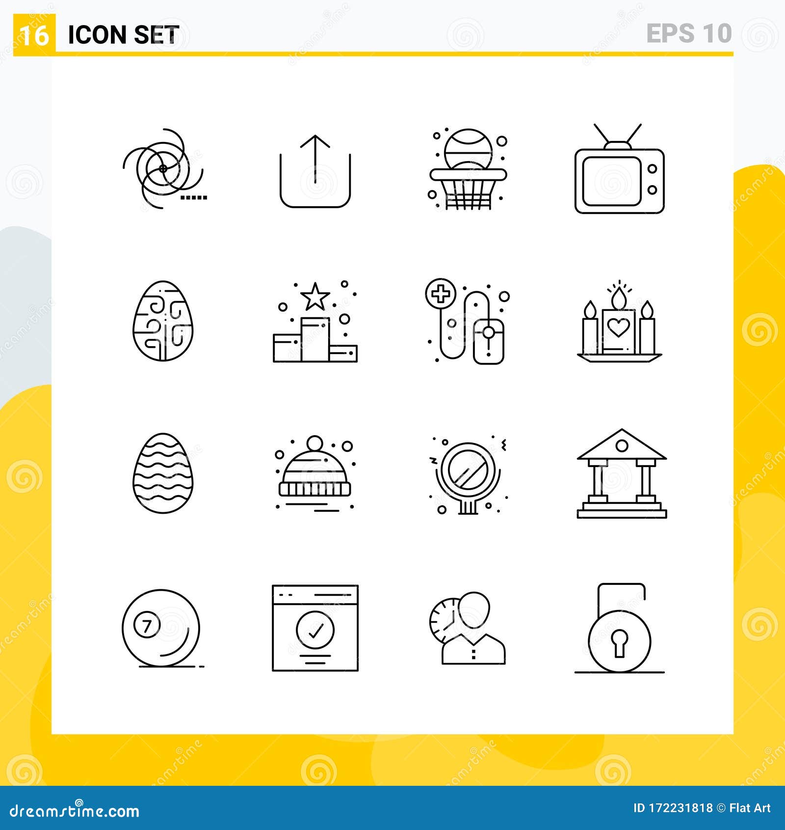 Collection of 16 Universal Line Icons. Icon Set for Web and Mobile ...