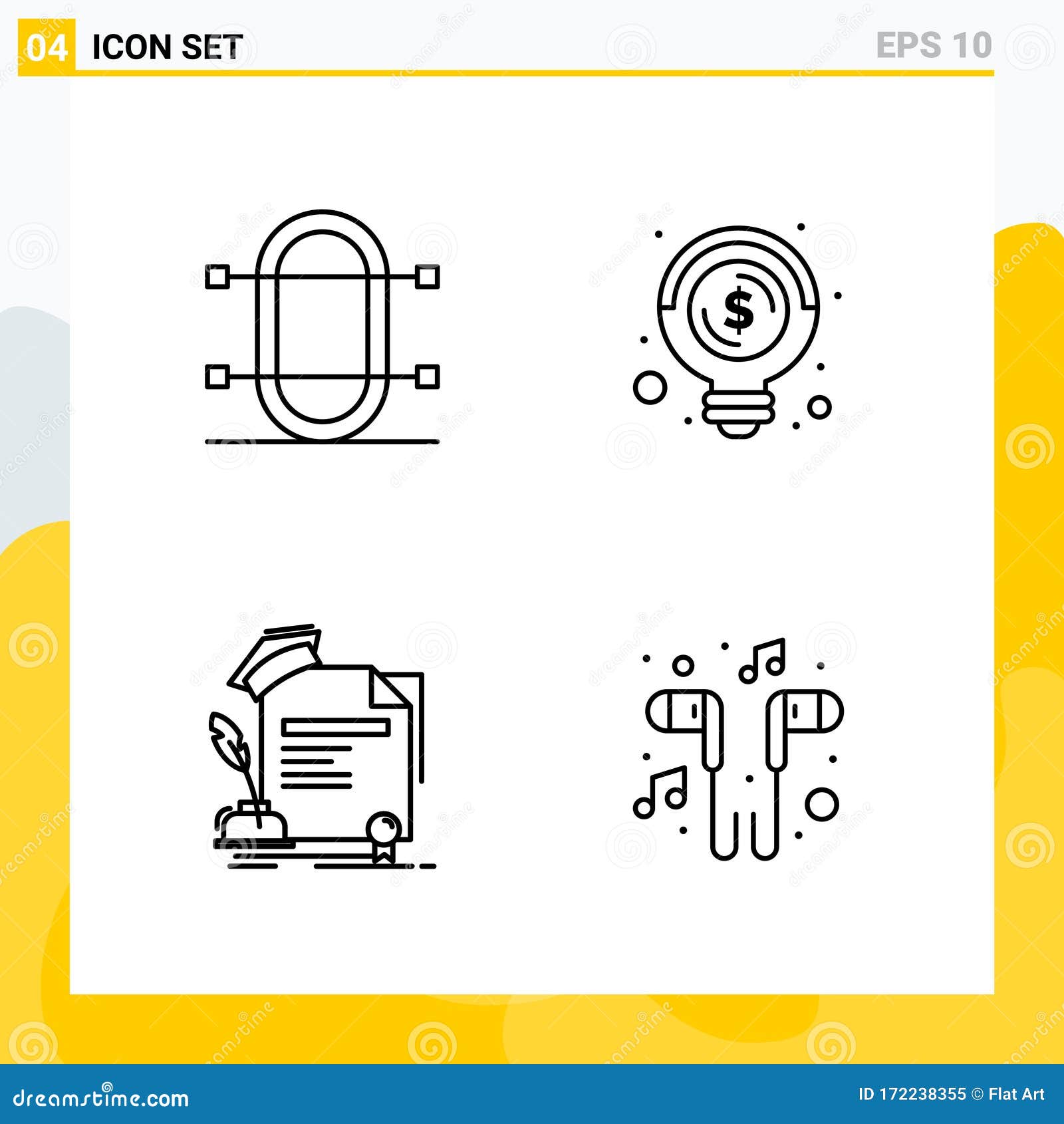 Collection of 4 Universal Line Icons. Icon Set for Web and Mobile Stock ...