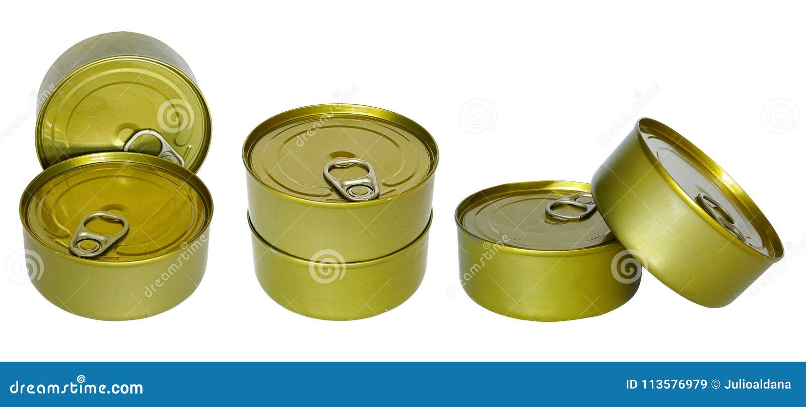 Collection of Unopened Canned Fish, Cans on a White Background. Stock ...