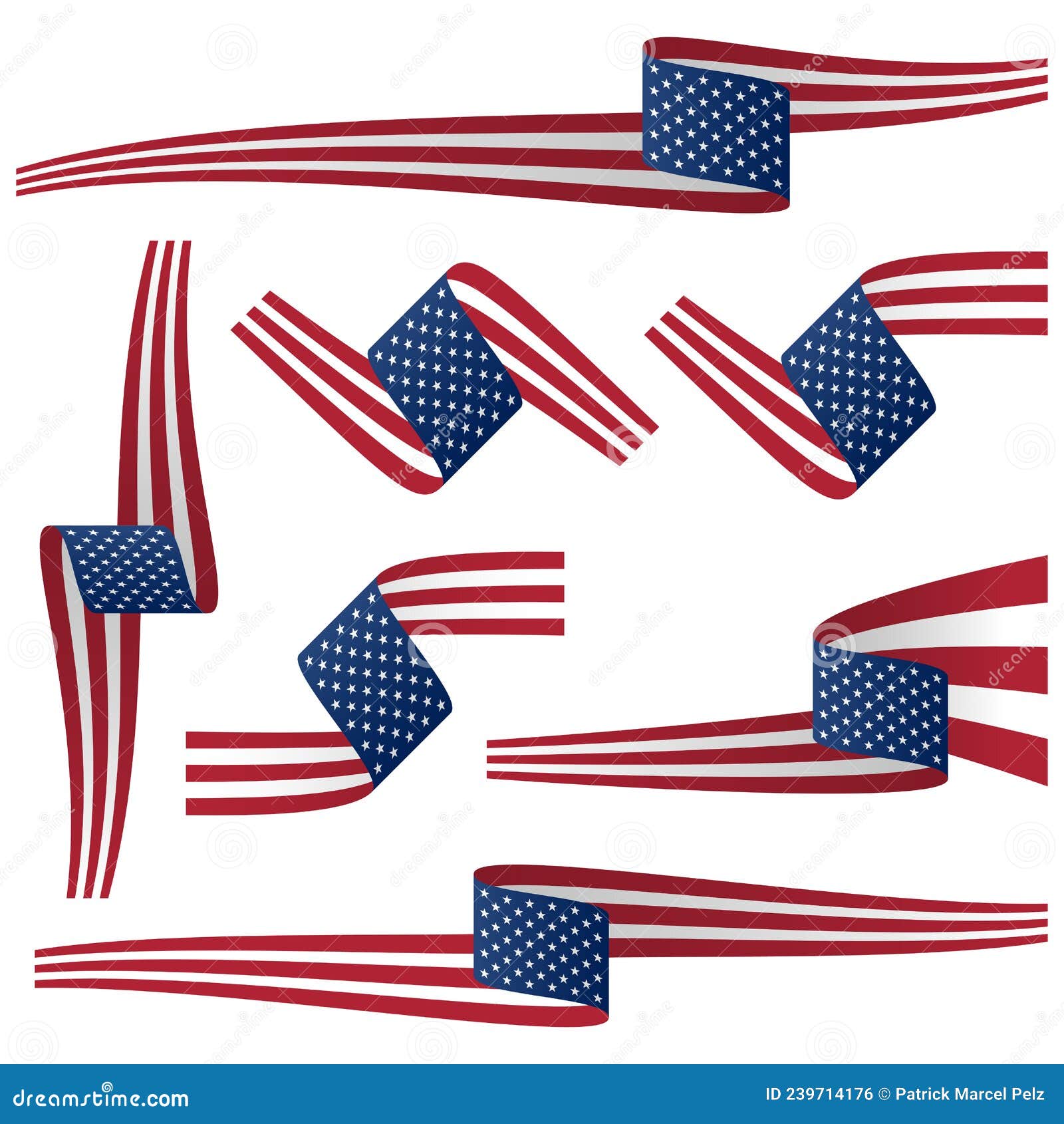 Collection of US Country Flag Banners Stock Vector - Illustration of ...