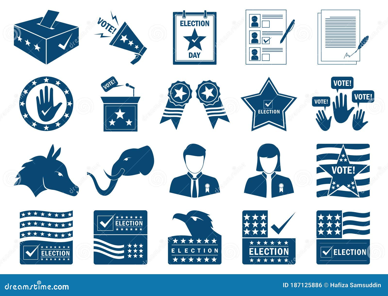 Collection of USA Election Designs. Vector Illustration Decorative ...