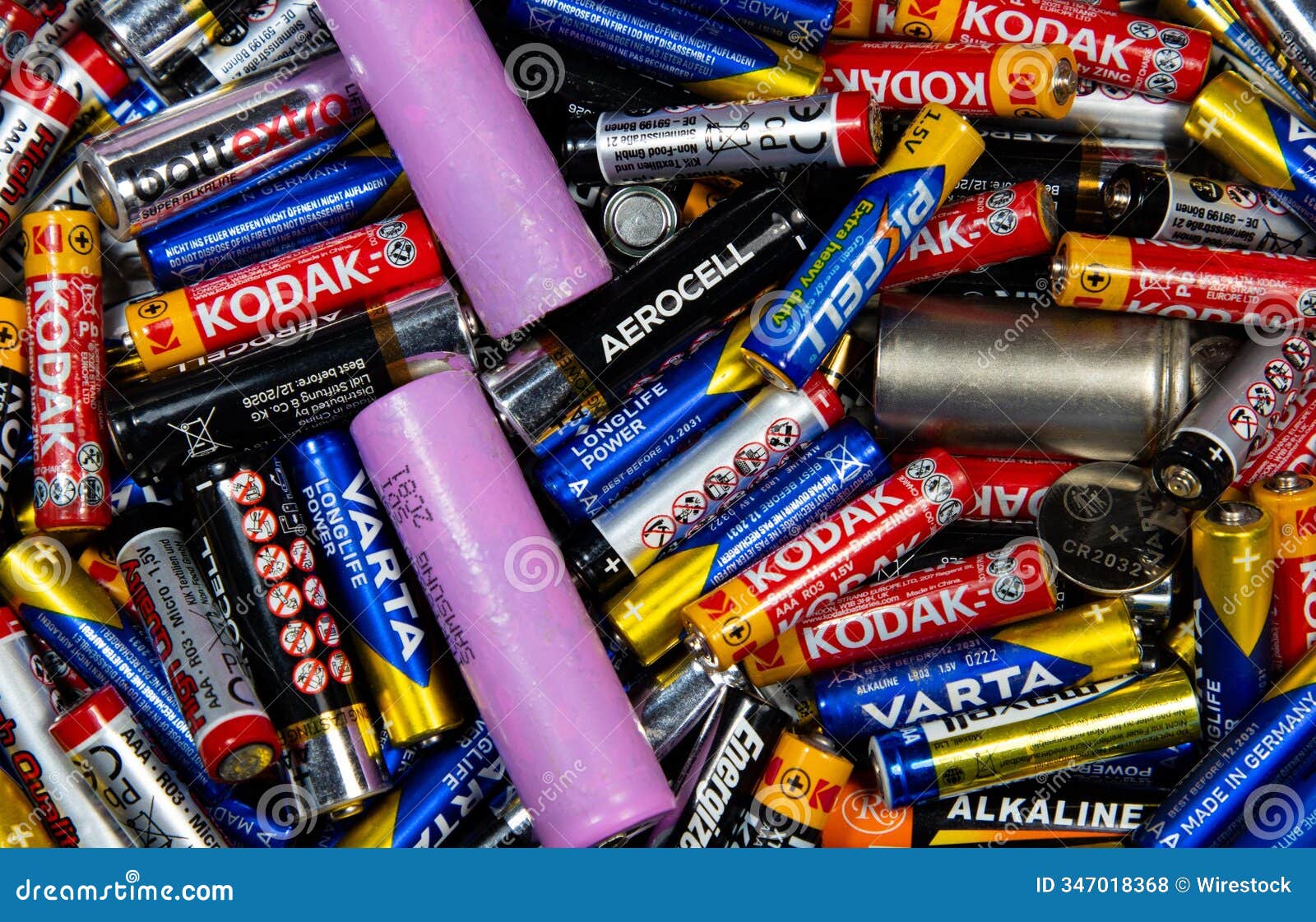 Collection of Used Batteries Ready for Recycling Editorial Stock Photo ...