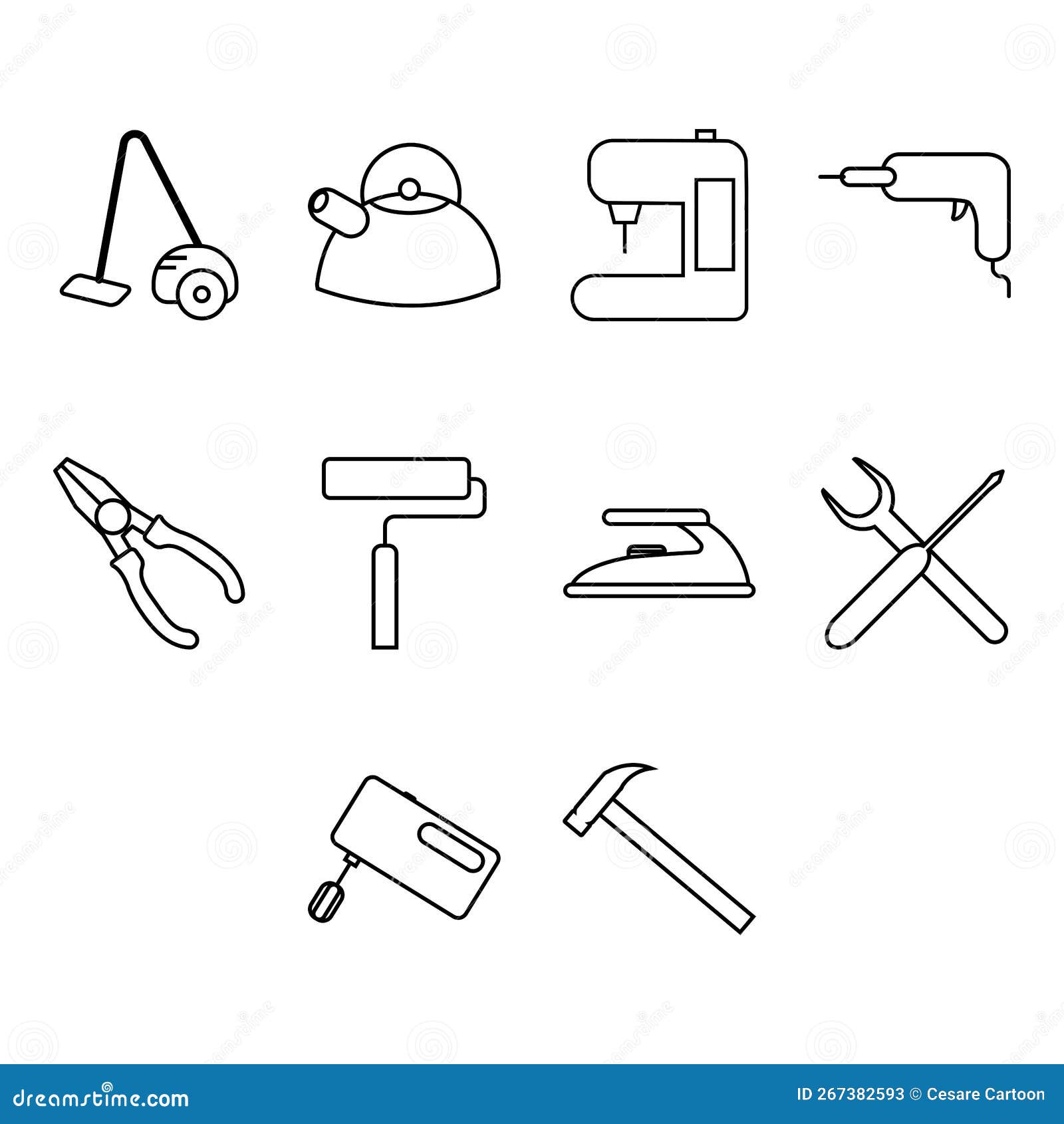 Utility icon set stock vector. Illustration of cleaner - 267382593
