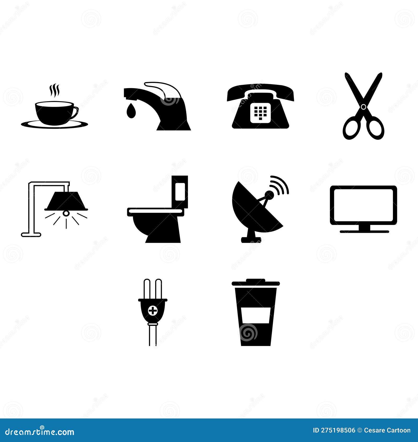 Utility icon set stock vector. Illustration of antenna - 275198506